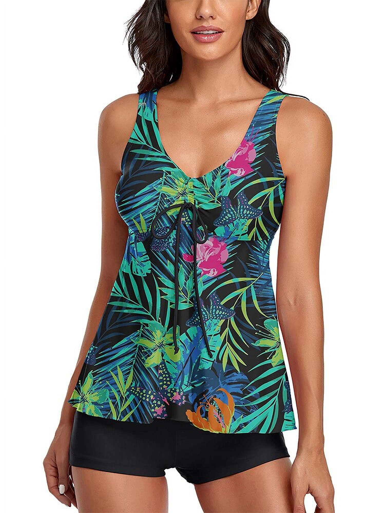 UVN Two Piece Set Swimsuits for Women Tankini Bathing Suits Floral ...