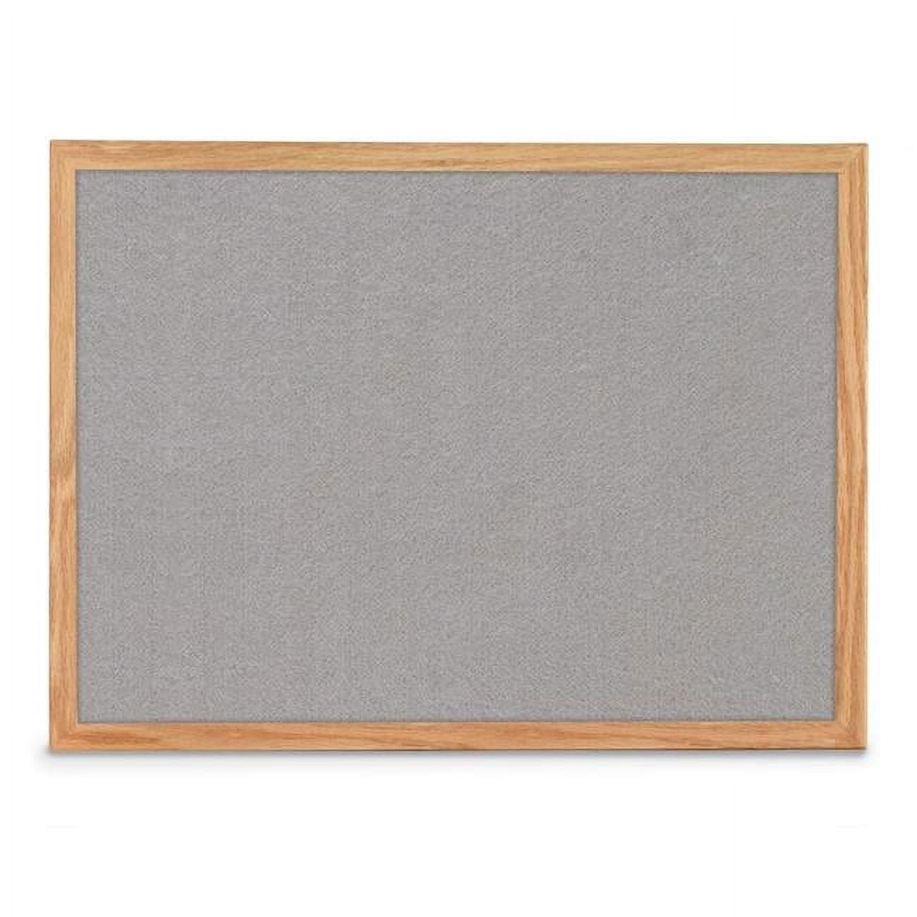 UVP UV6010AKEZ-GREY-LTOAK Grey tack board 24' x 18' with Light Oak wood ...