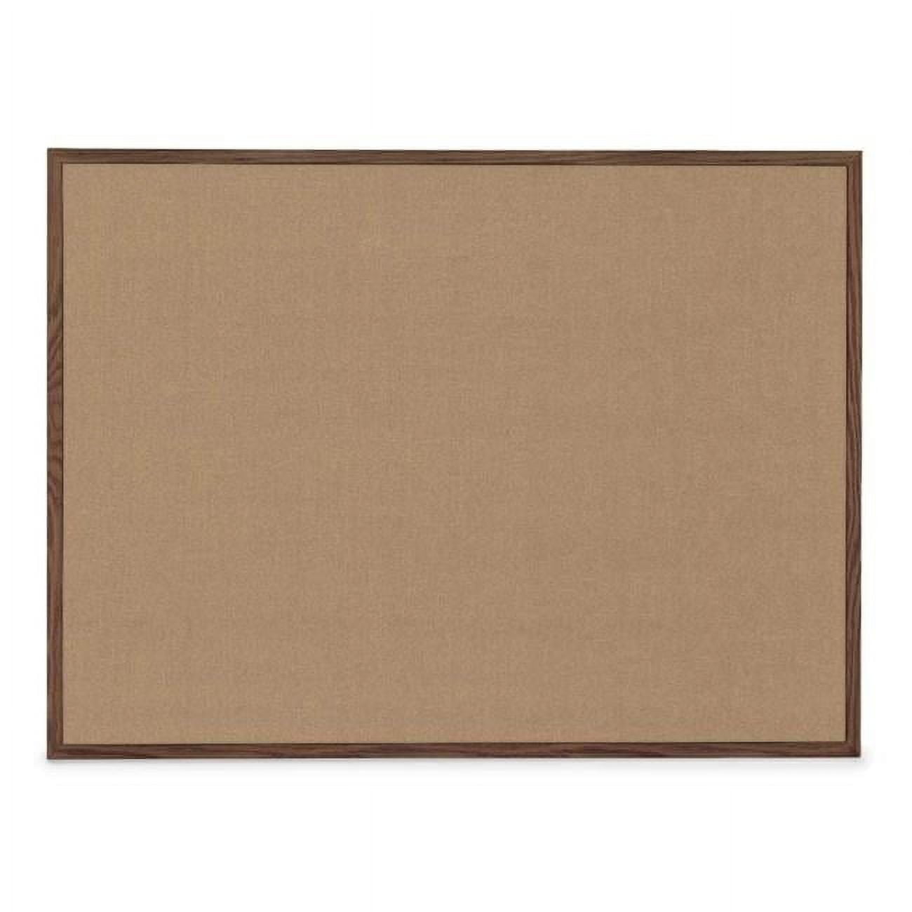 UVP UV6030AK-WALNUT-BUFF Buff fabric corkboard with walnut wood frame ...