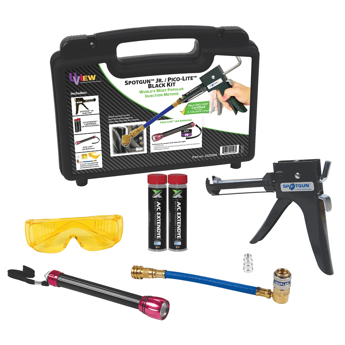 UView 332220A Spotgun Jr. UV Leak Detection Kit w/ ExtenDye & Pico-Lite ...