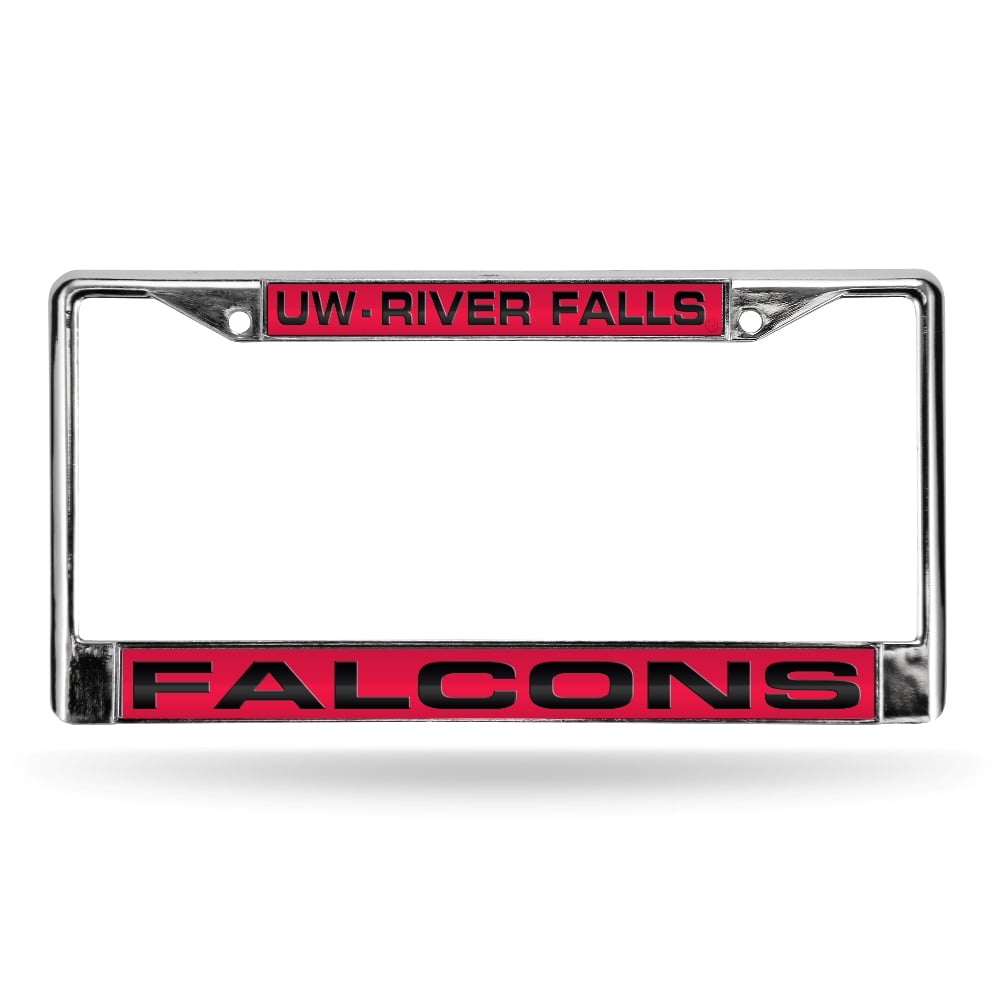UW Wisconsin River Falls Falcons Chrome Metal Laser Cut License Plate ...