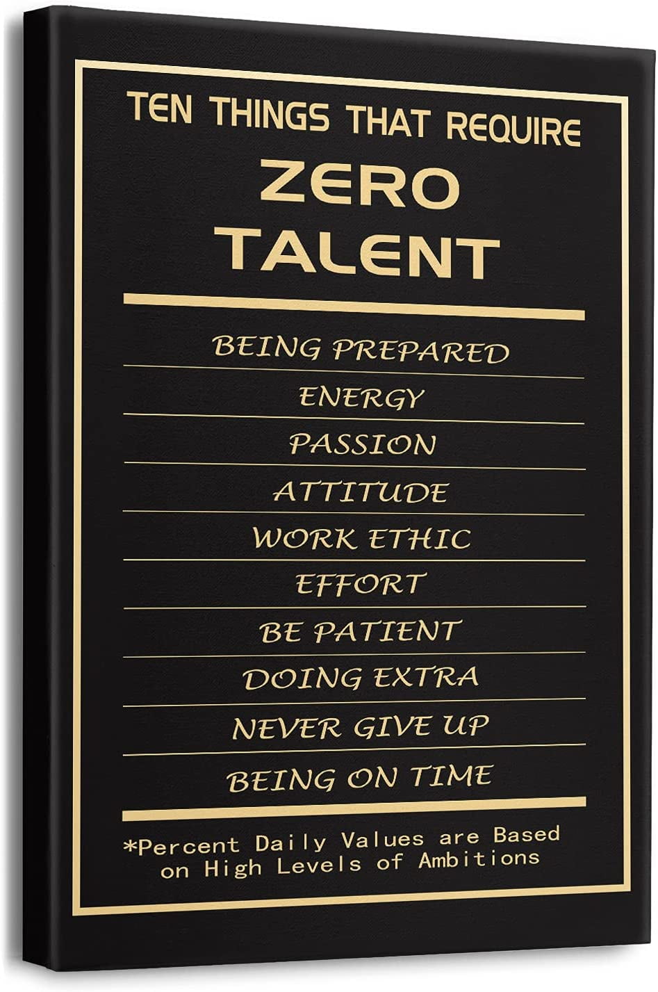UWNRBG Motivational Gold Inspirational Quotes Ten Things That Require ...