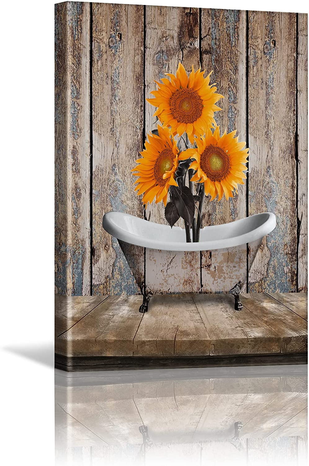 UWNRBG Rustic Farmhouse Sunflowers 12” x 16” Framed Art Print - Walmart.com