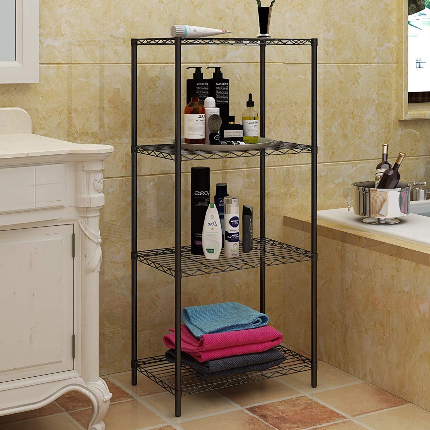 UWR-Nite 4 Tier Wire Shelving Unit NSF Metal Large Storage Shelves ...