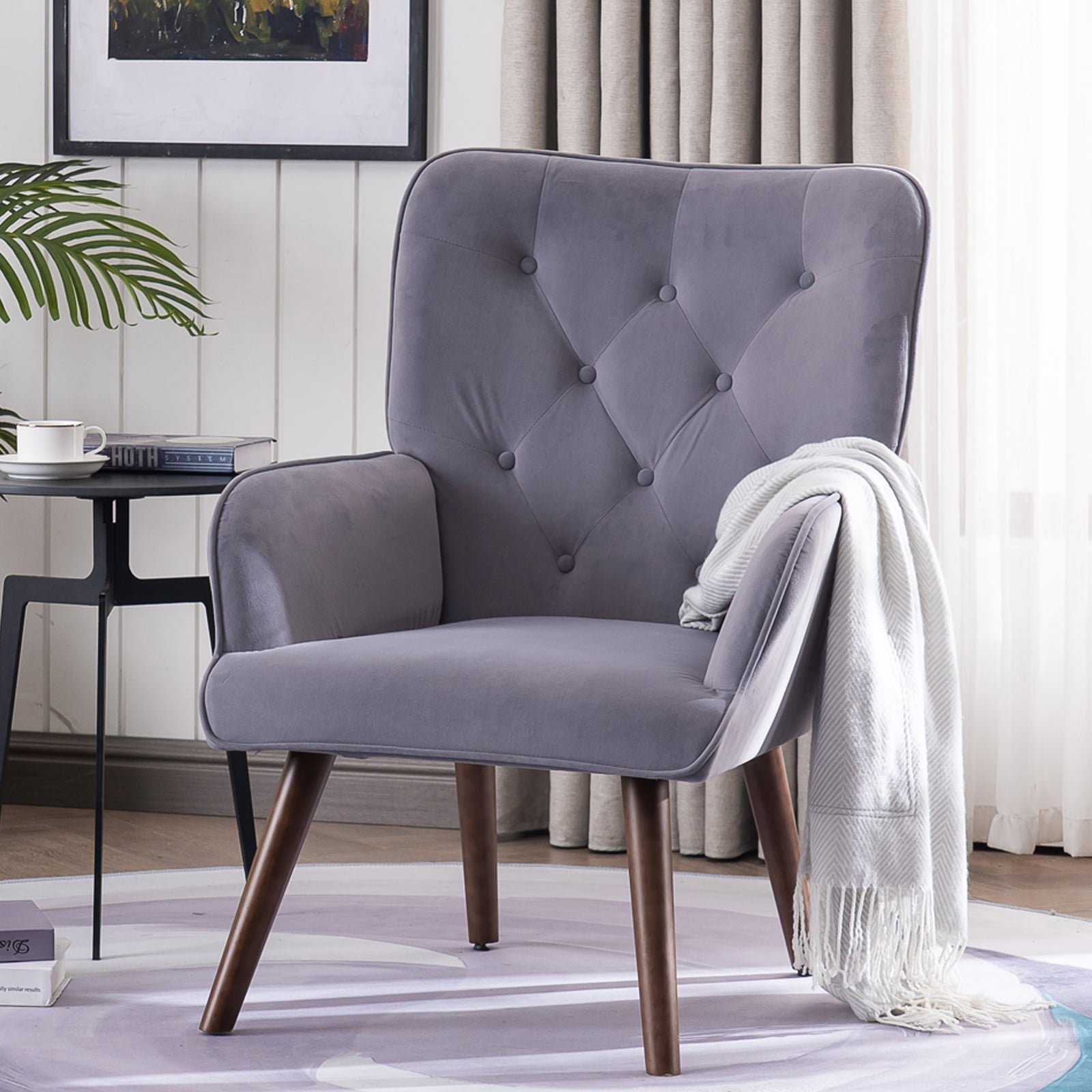 UWR-Nite Accent Chair, Modern Tufted Button Back Comfy Lounge Chair ...