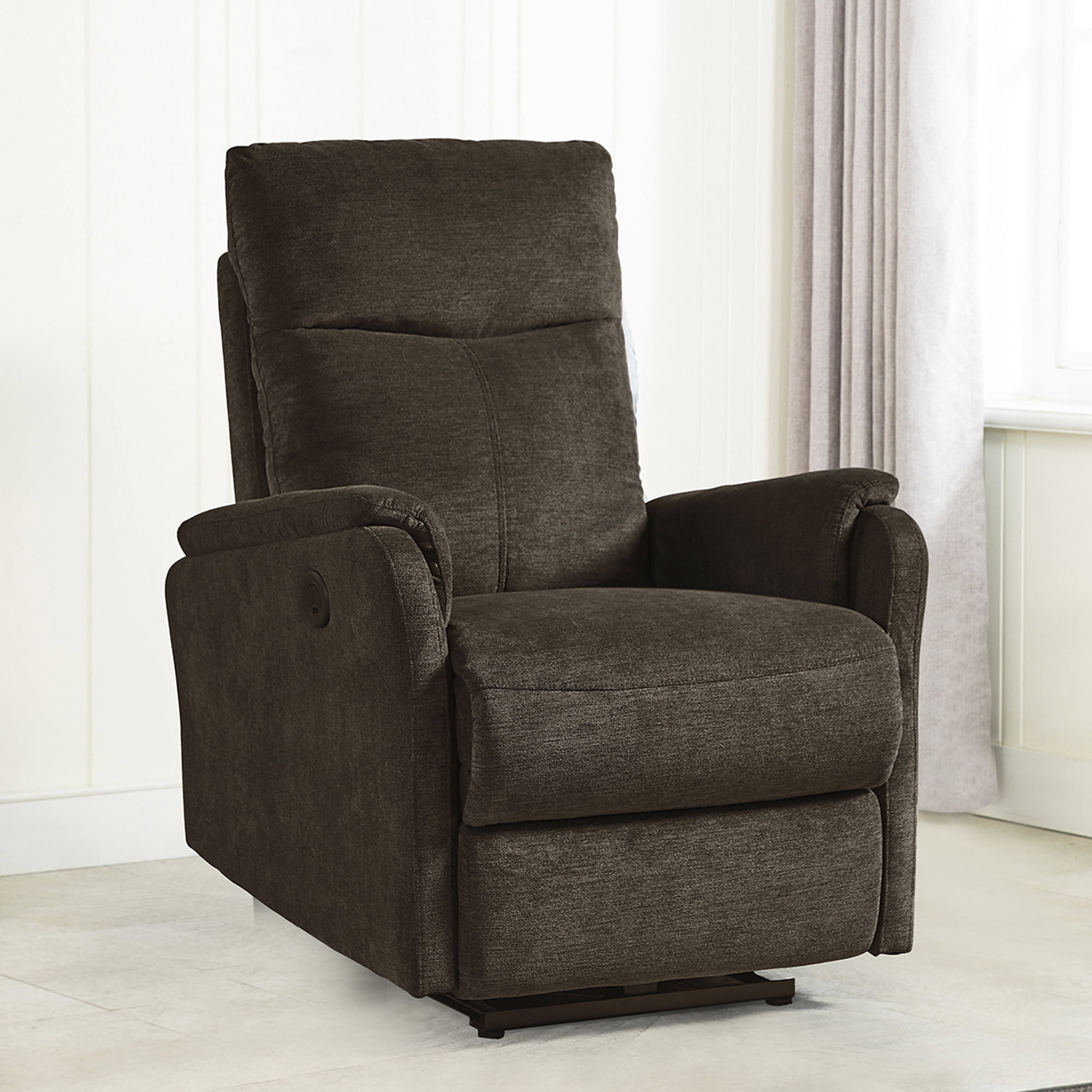 UWR-Nite Electric Power Recliner Chair with USB Ports, Leather Cloth ...