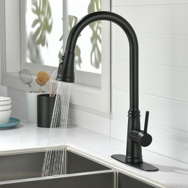 Modern High-Arc Single Handle Kitchen Faucet w/ Pull-Down Sprayer, 360 ...