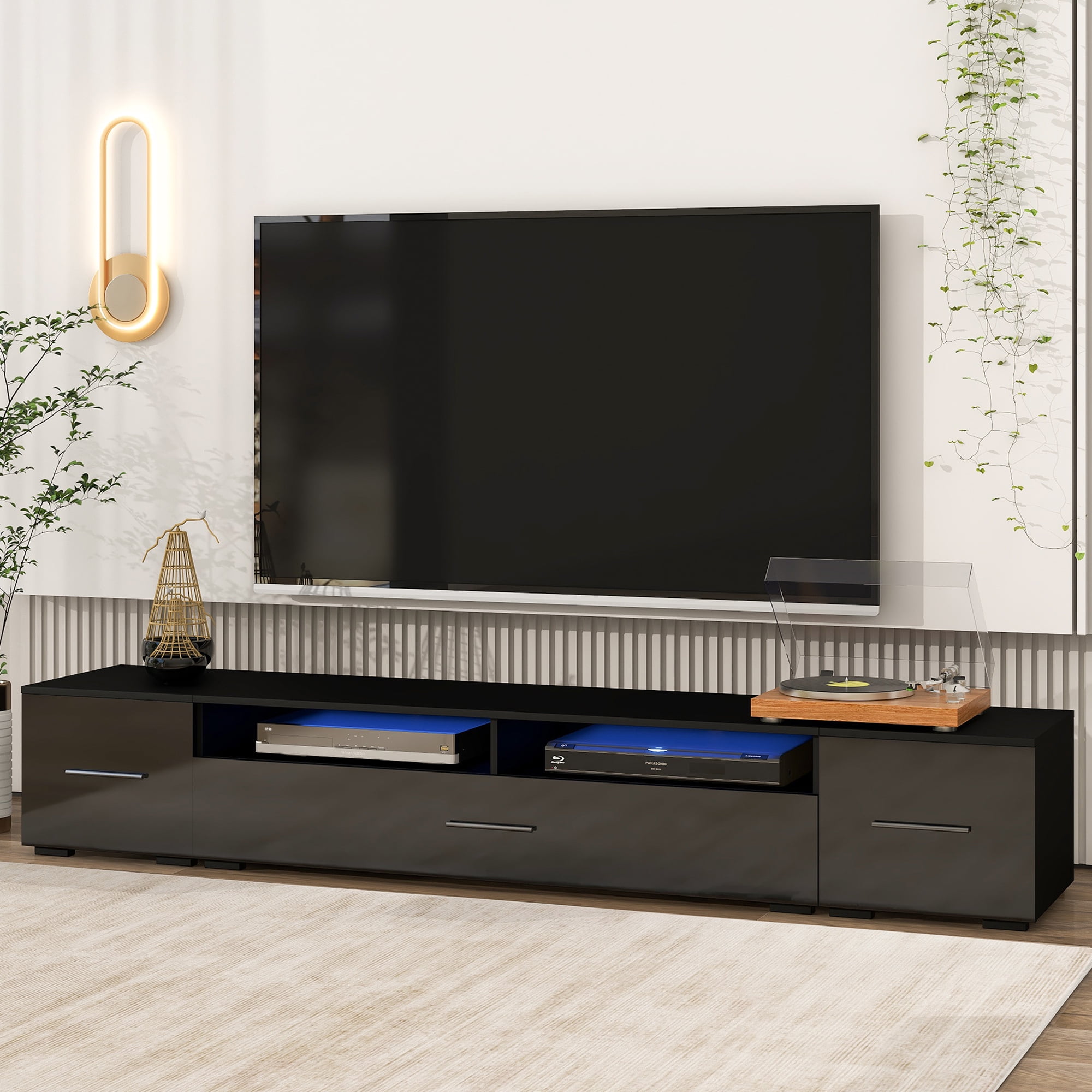 UWR-Nite Modern TV Stand with Color Changing LED Lights, Extended ...