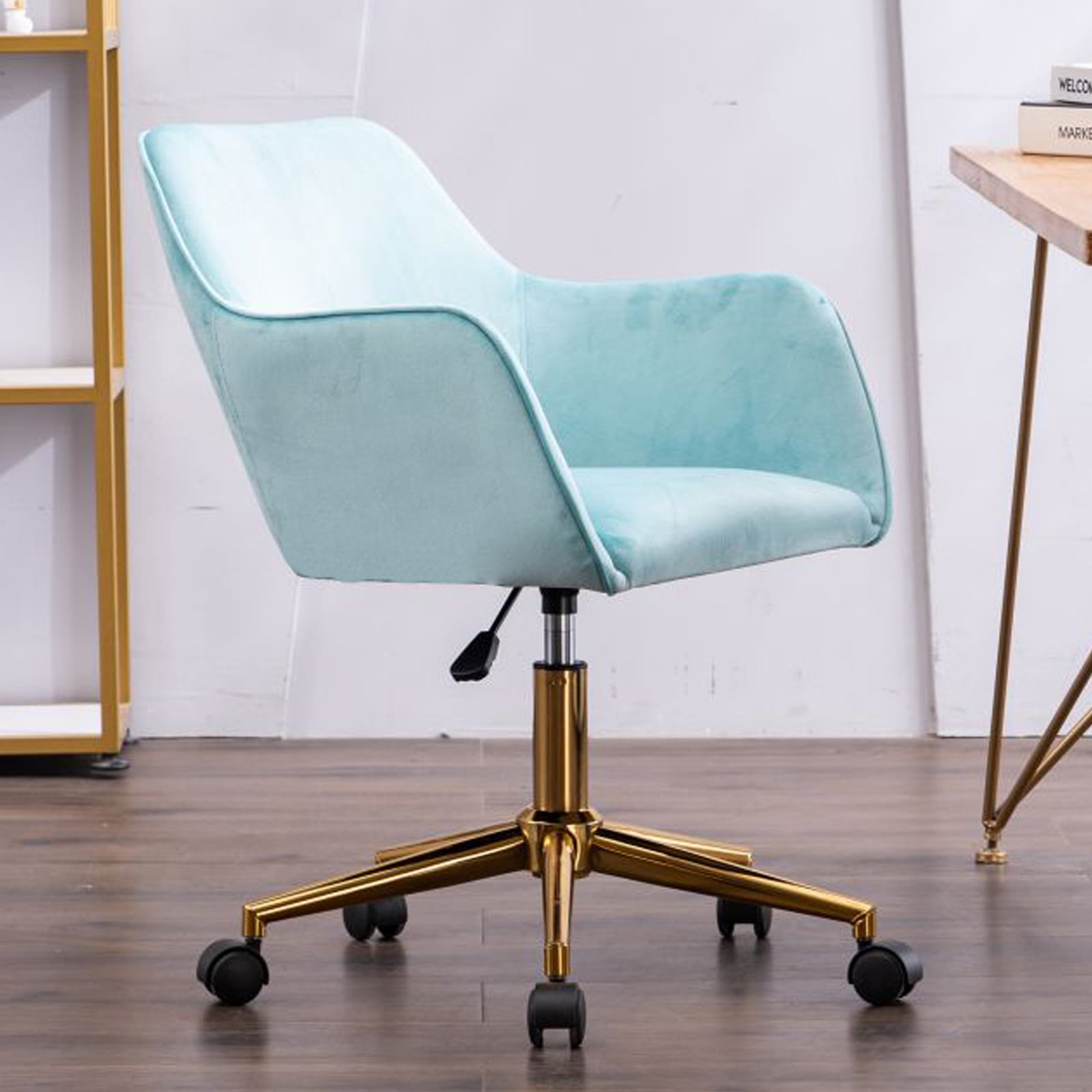 UWR-Nite Modern Velvet Home Office Chair, Adjustable Swivel Office ...