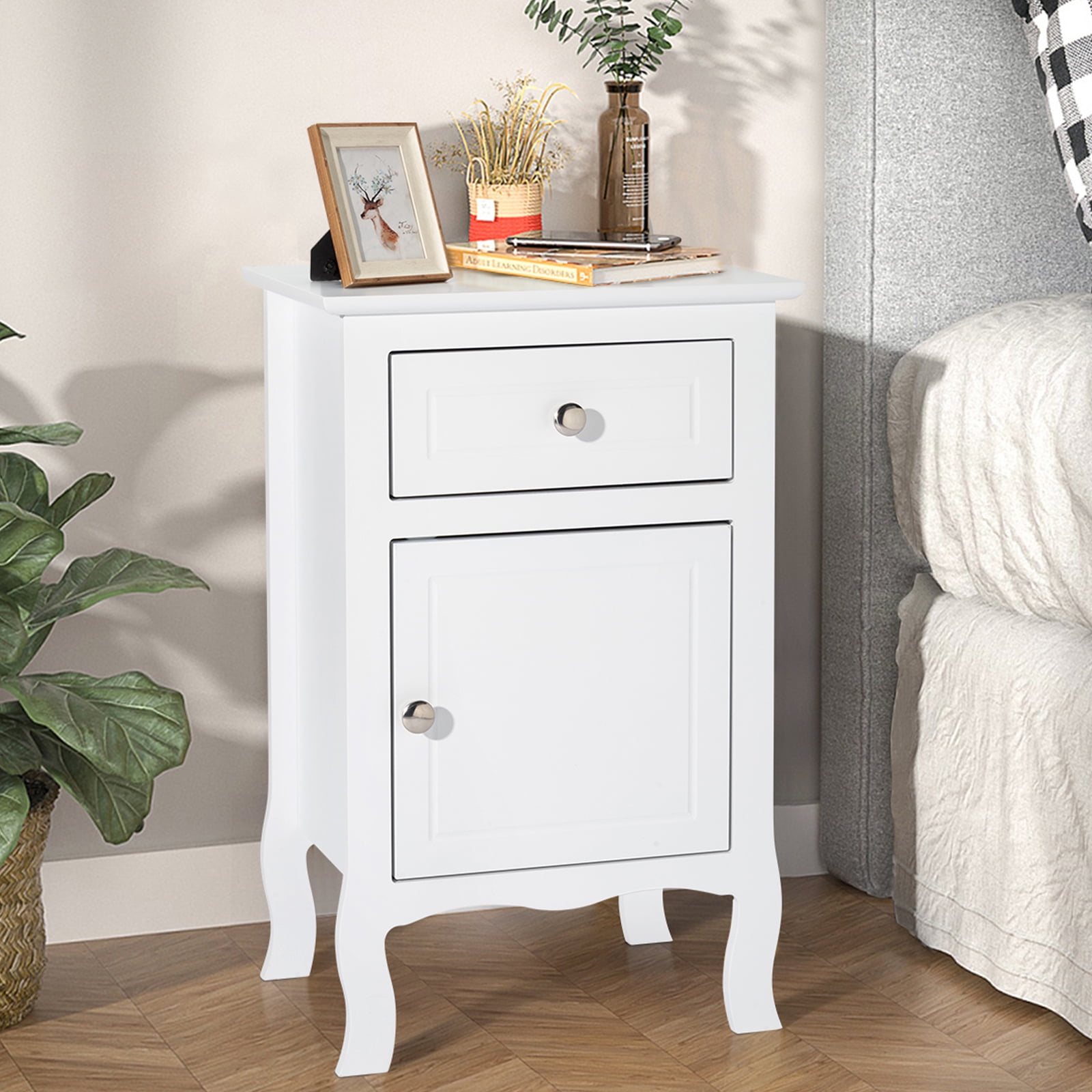 UWR-Nite Nightstand Set of 2, Wooden Night Stand with Drawer and Single ...