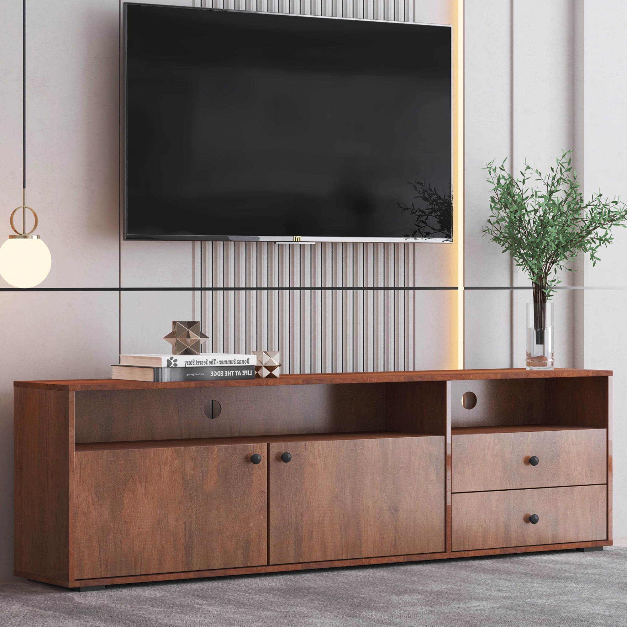 UWR-Nite TV Stand for TVs up to 75", TV Cabinet Inch with 4 Storage ...