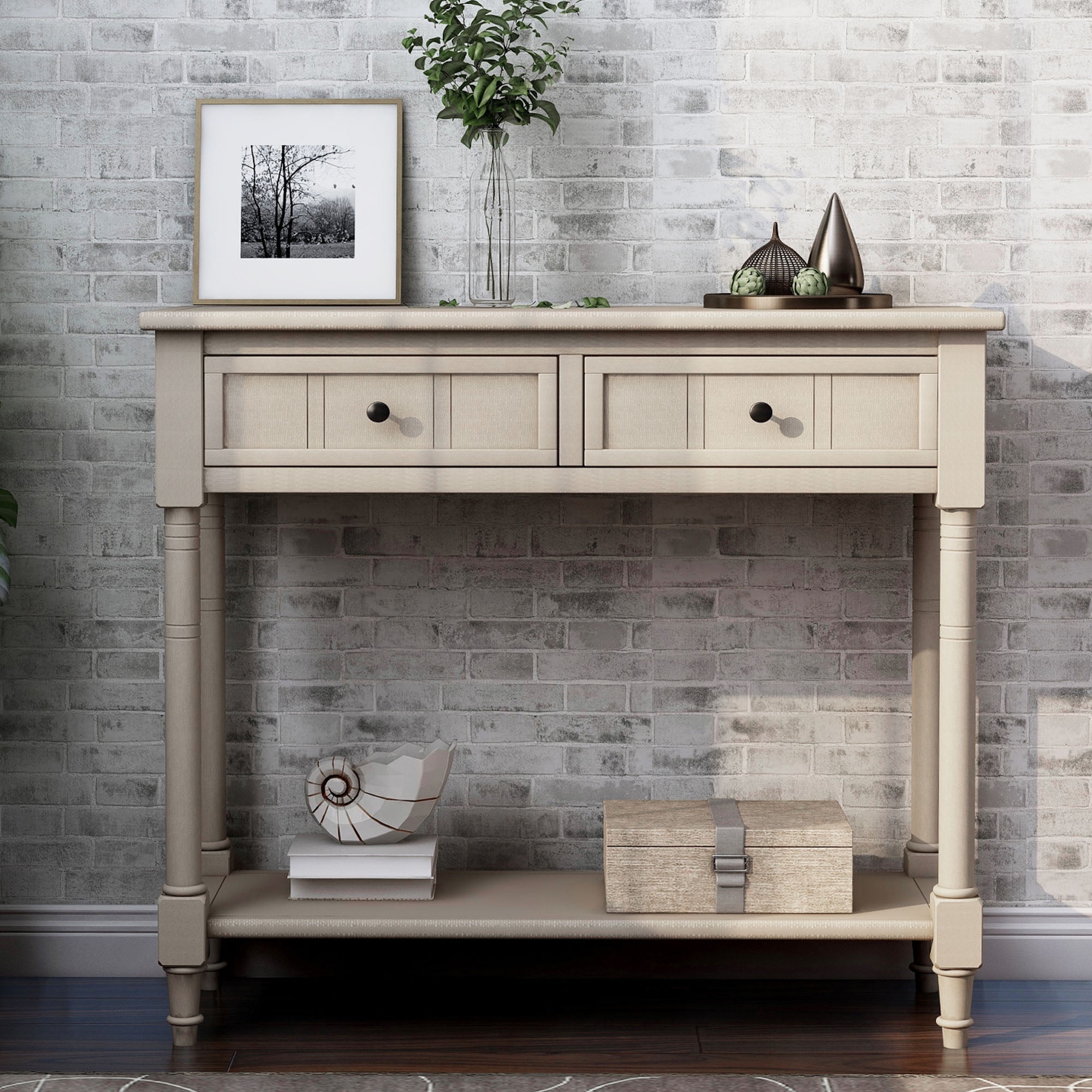 UWR-Nite Traditional Design Console Table with Two Drawers and Bottom ...