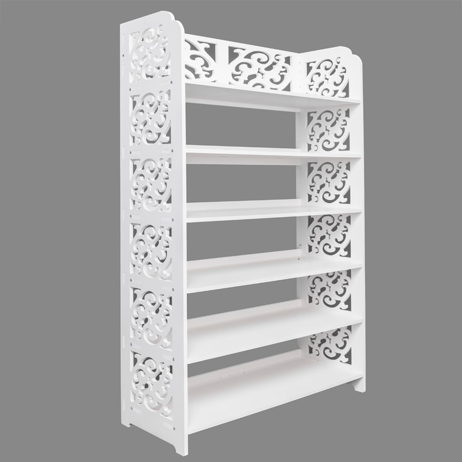 UWR-Nite White Wood Plastic Shoe Cabinet Carved Shoe Rack White Chic ...