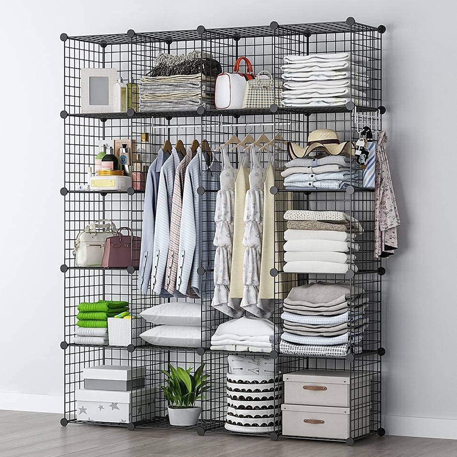 UWR-Nite Wire Cube Storage Metal Closet Wardrobe Room Organizaion ...