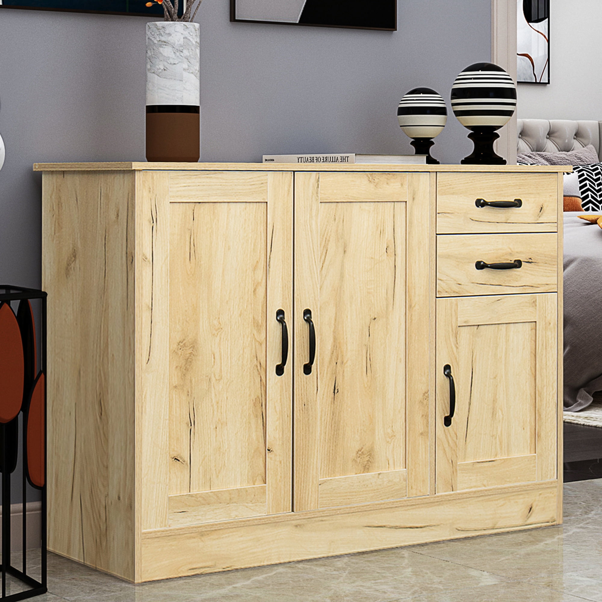 UWR-Nite Wood Buffet Sideboard Server, Storage Cabinet Console Table ...