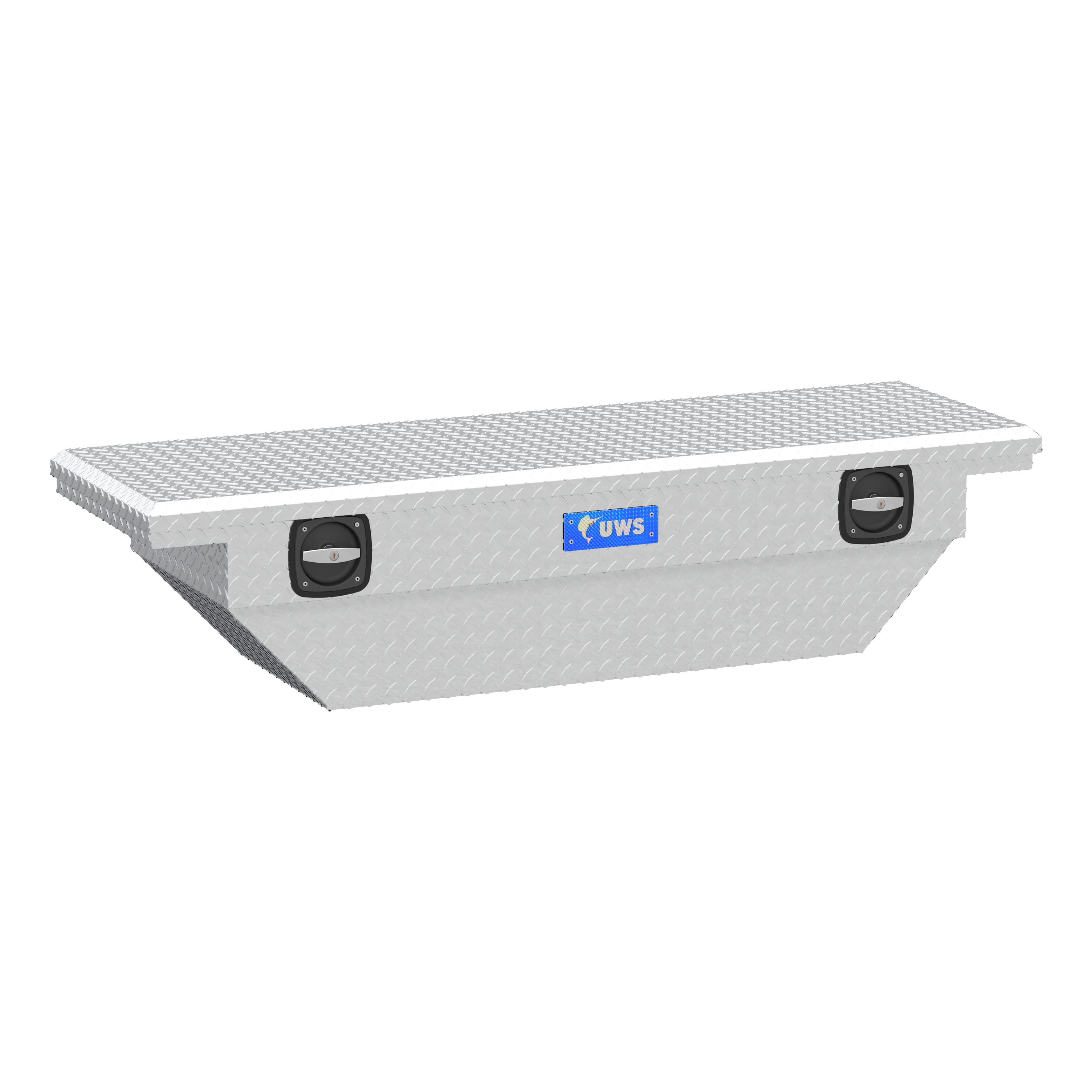 UWS Bright Aluminum 63" Secure Lock Angled Tool Box, Low Profile Heavy ...