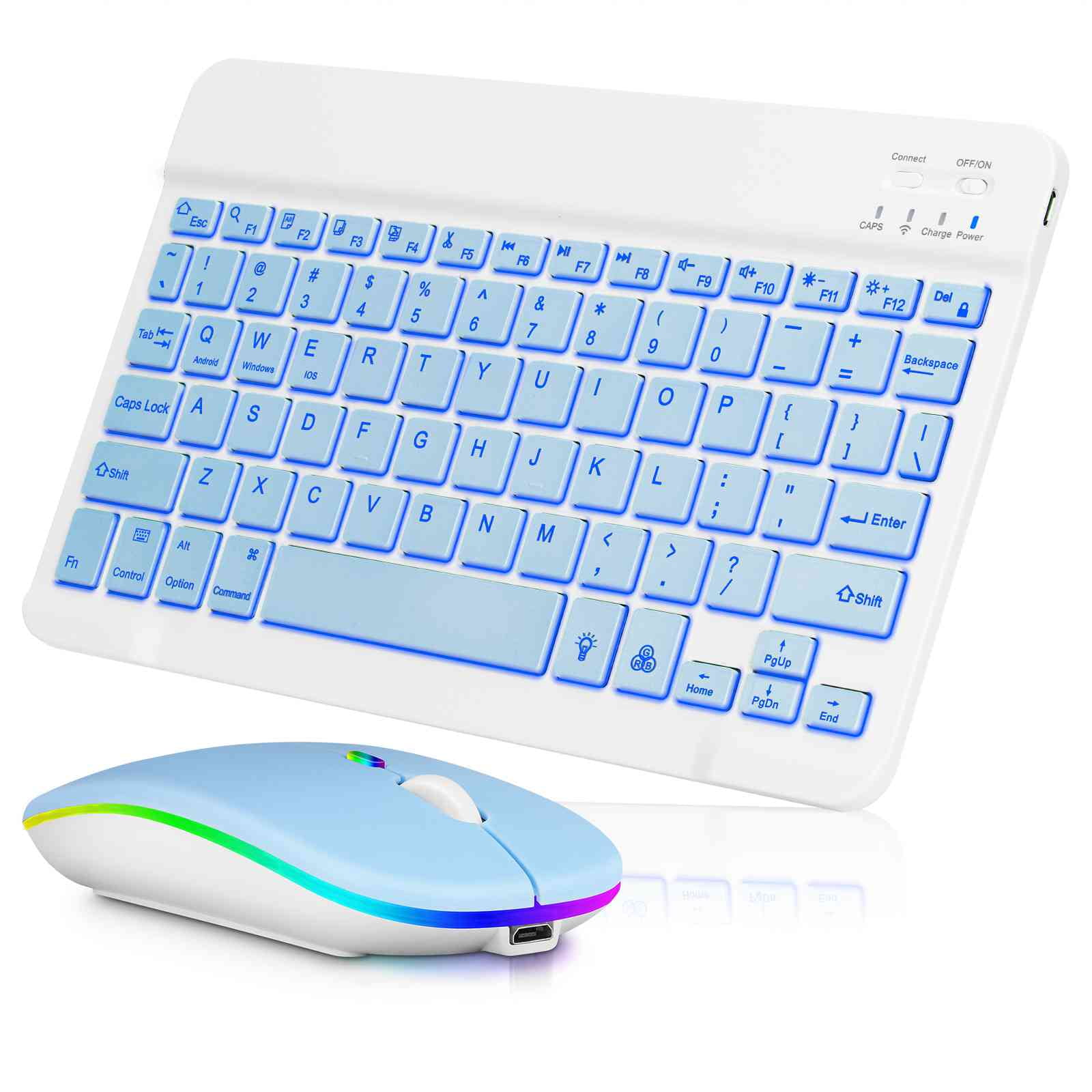 UX030 Lightweight Keyboard and Mouse with Background RGB Light, Multi ...