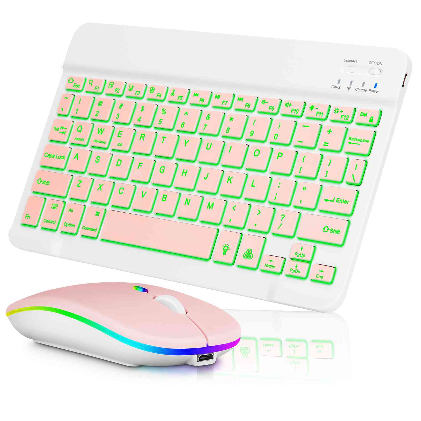 UX030 Lightweight Keyboard and Mouse with Background RGB Light, Multi ...