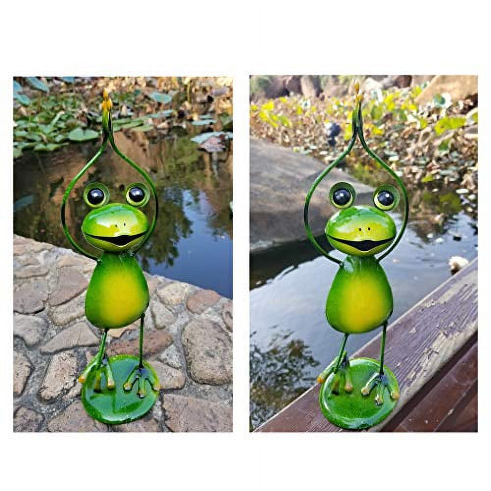 UXMOO Iron Yoga Frog for Backyard Porch Home Patio Lawn Decorations ...