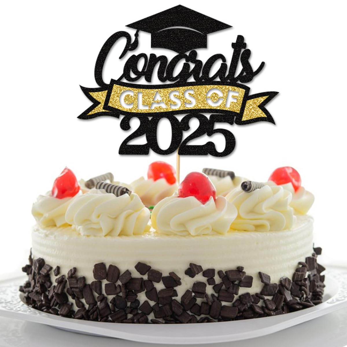 UXYOKM Graduation Cake Topper 2025 Gold AIS1 Glitter Congrats Class of ...