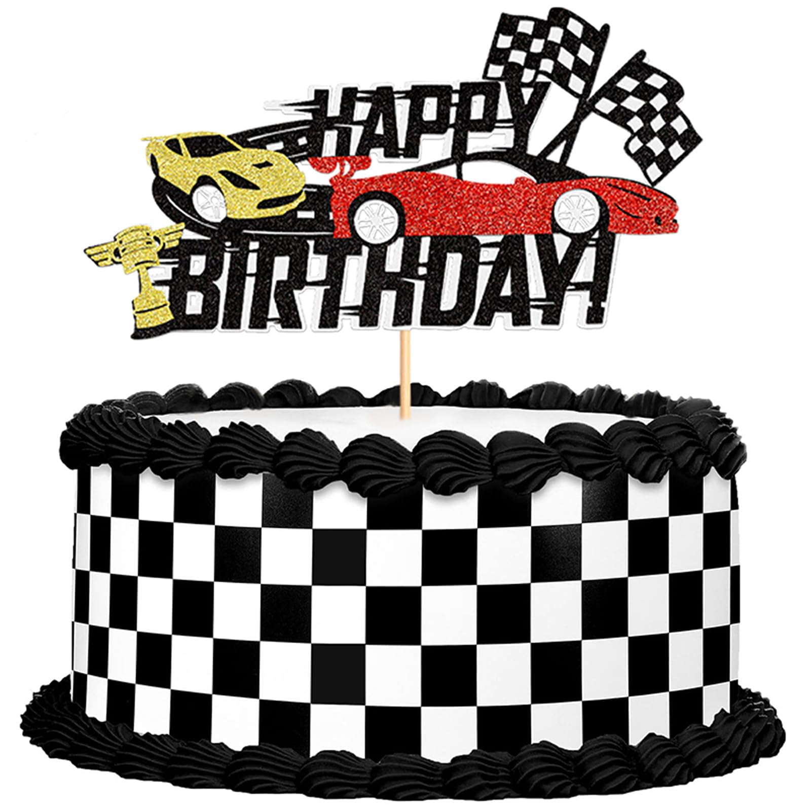 UXYOKM Race CarEGSC Happy Birthday Cake Topper Race Car Cake ...