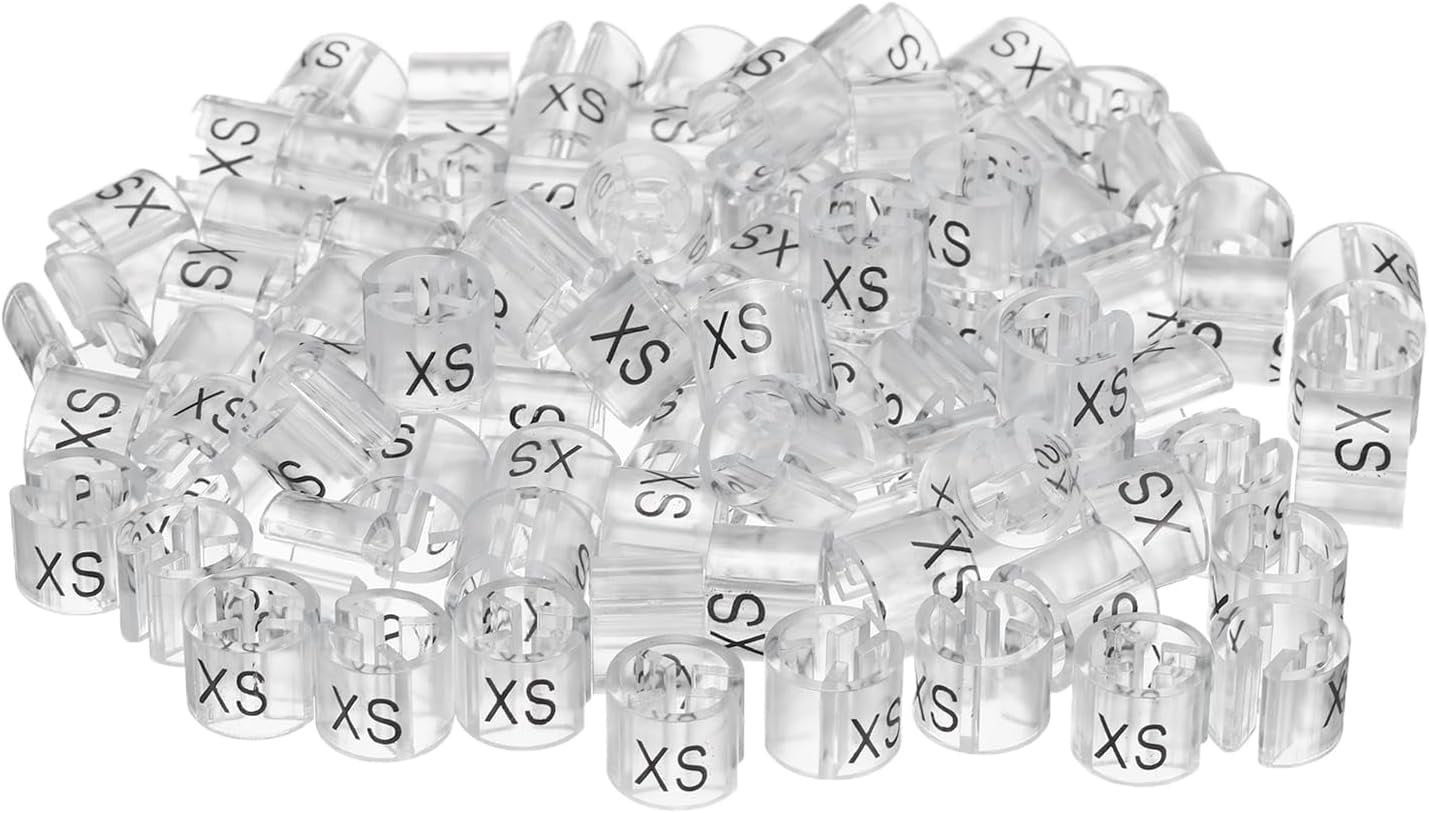 UXcell 160pcs Transparent XS Hanger Size Markers, Fit 3.5mm Rod ...