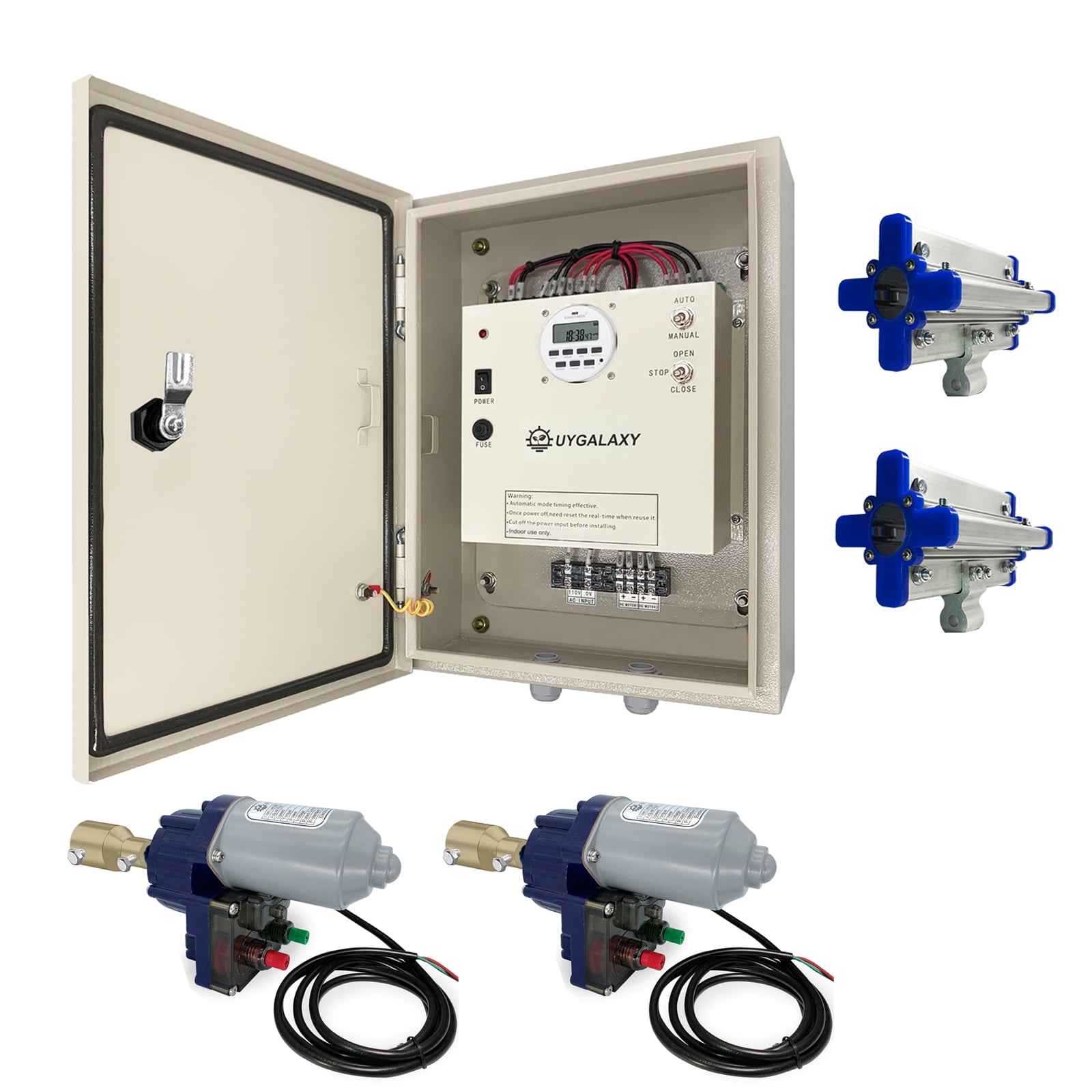 UYGALAXY Side Roll up Motor System, 2 Packs 24V Electric Greenhouse ...