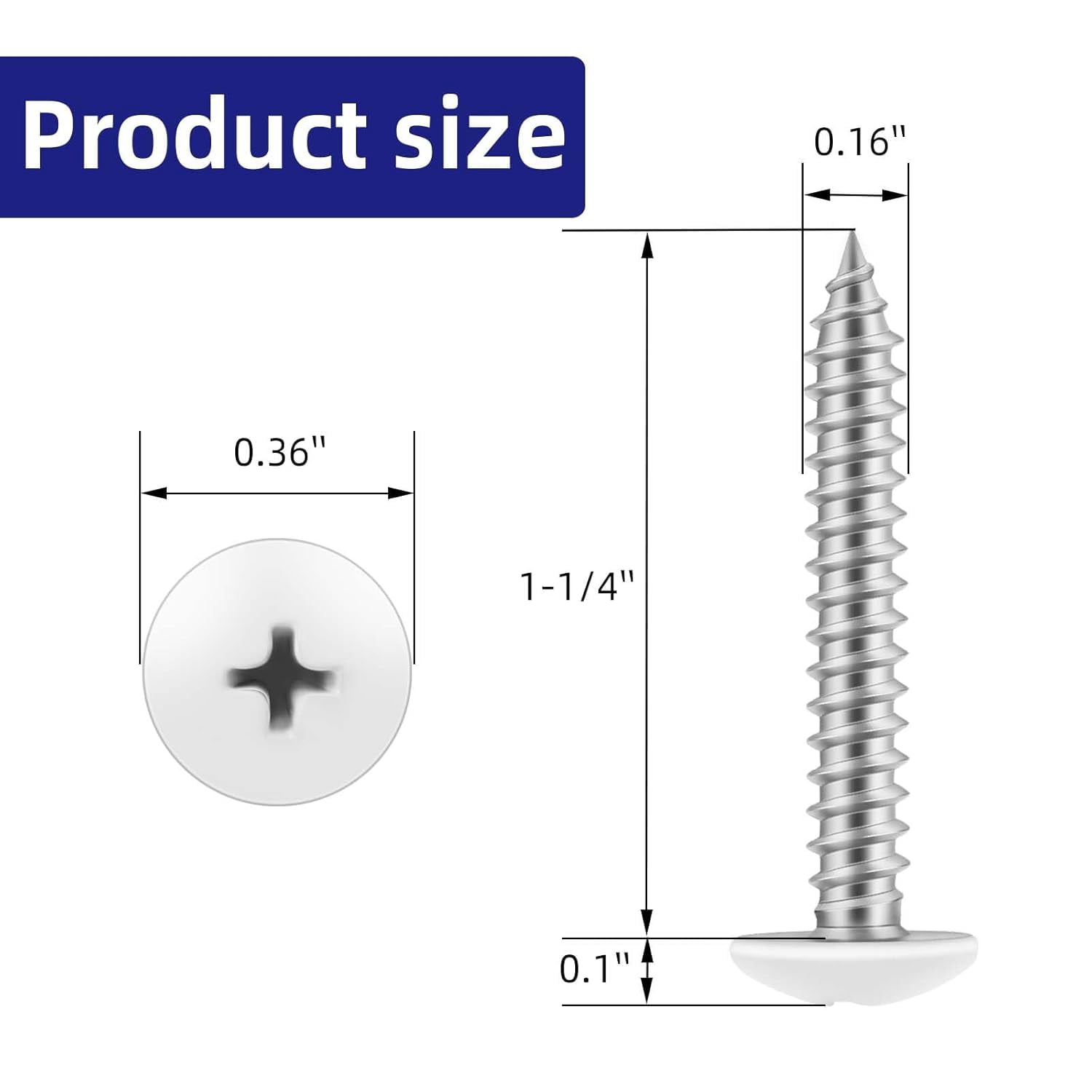 UYGDUY-100 PCS #8 x 1-1/4" Wood Screws, Alloy Steel Truss Head Self ...