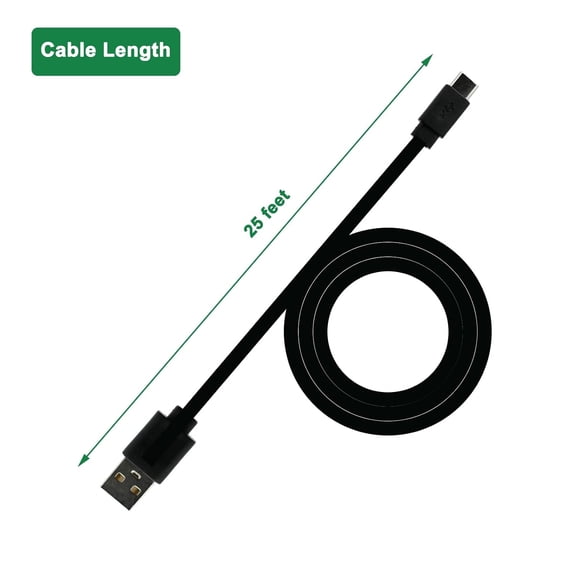 UYGDUY-2 Pack USB Type-C Cable 25 ft for CCTV Security Camera Outdoor ...