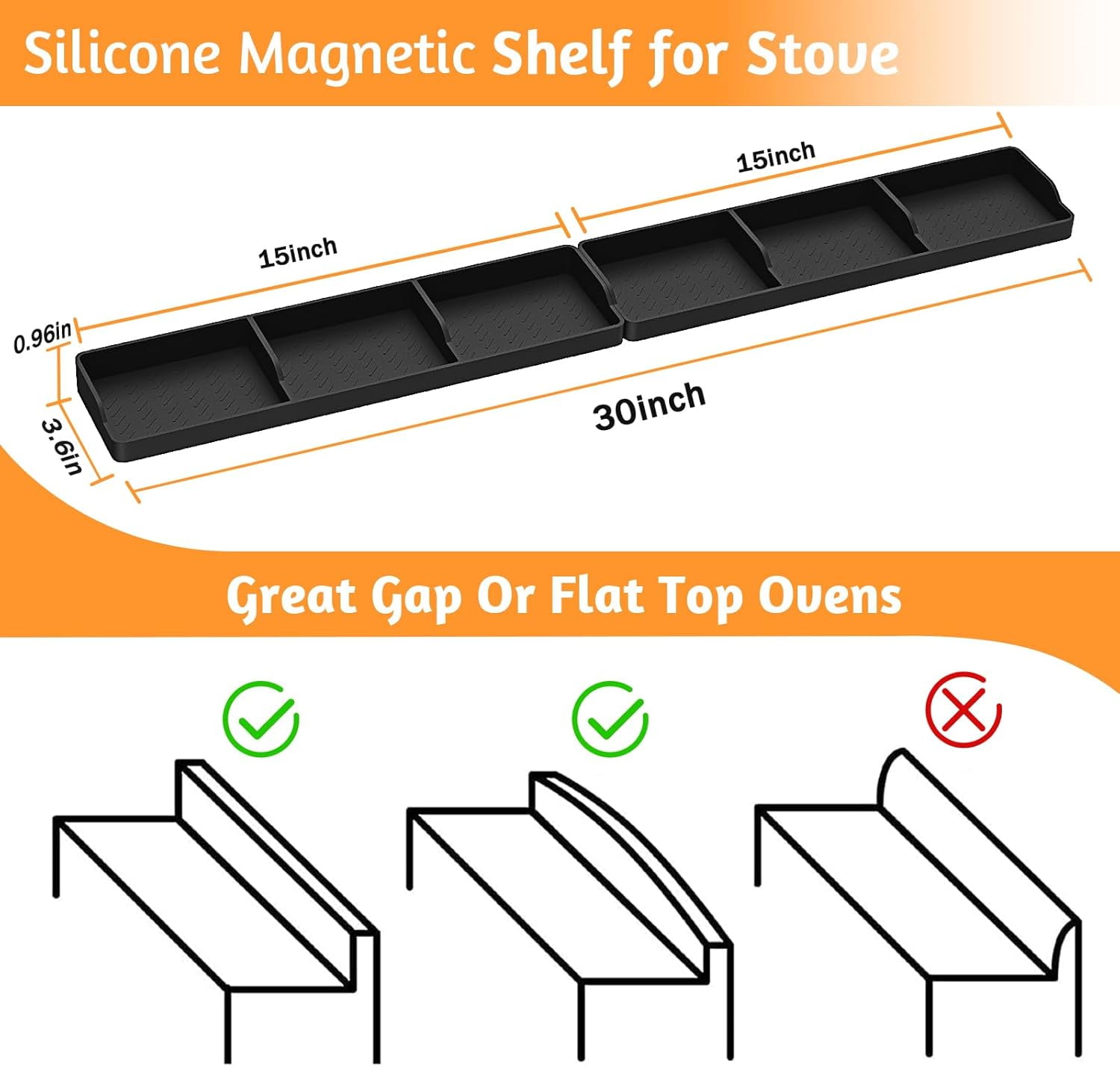 UYGDUY-30 Inch Silicone Stove Oven Top Shelf Magnetic for Kitchen ...