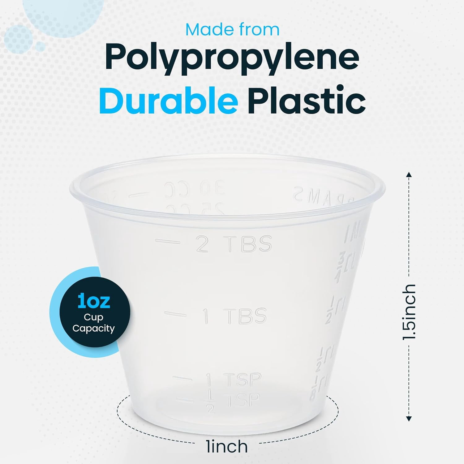 UYGDUY-[500 Count - 1 oz.] Disposable Graduated Plastic Medicine Cups ...