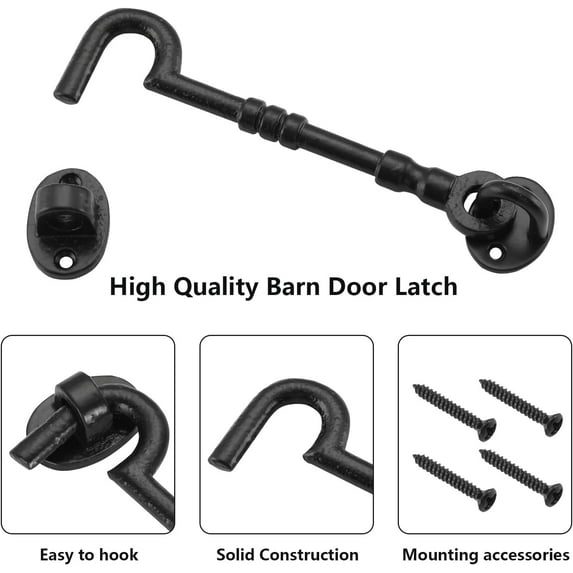 UYGDUY-6" Hook and Eye Latch for Door, Rust-Proof Door Latch, Privacy ...