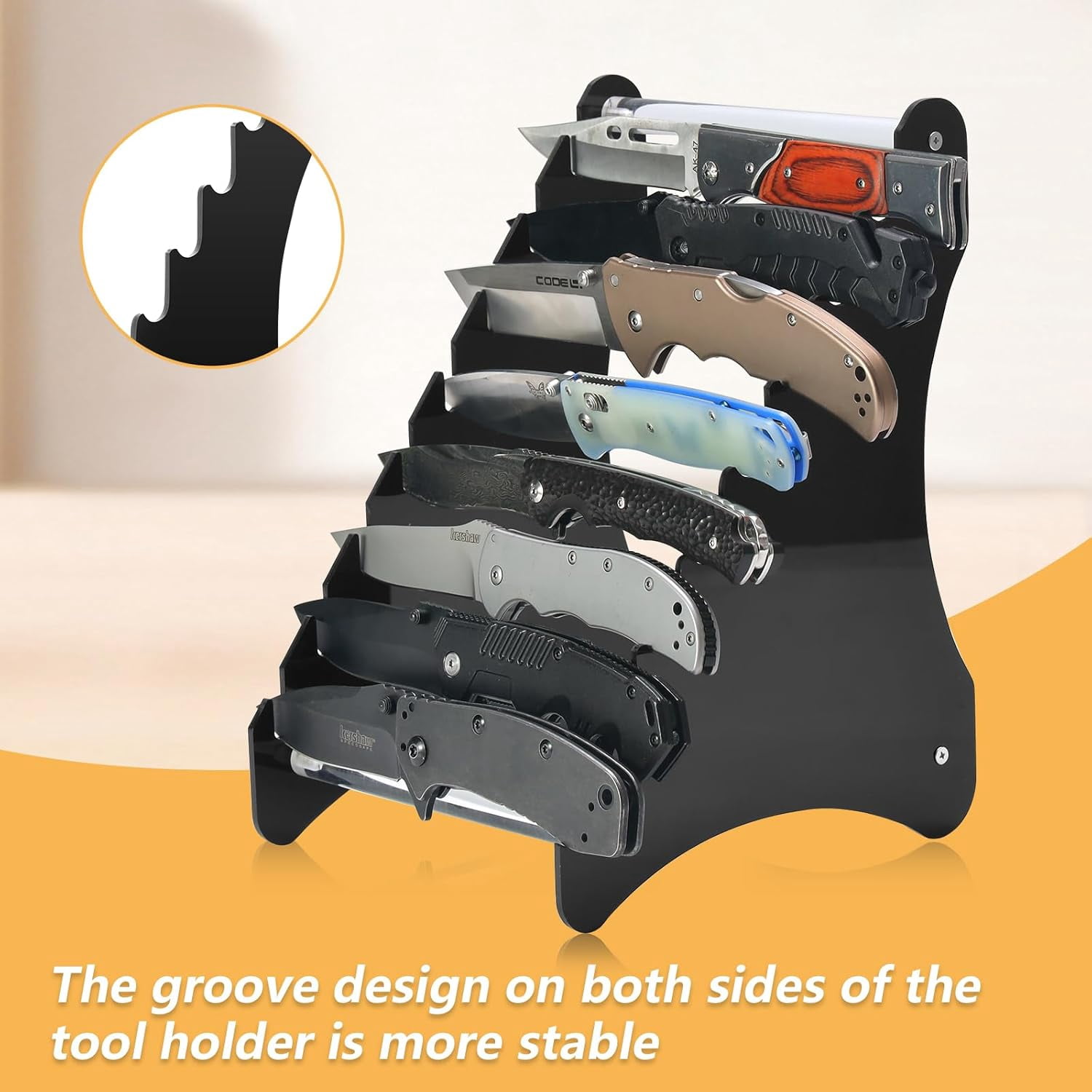 UYGDUY-Acrylic Knife Block, Fixed Blade Knife Series Display Stand/Case ...