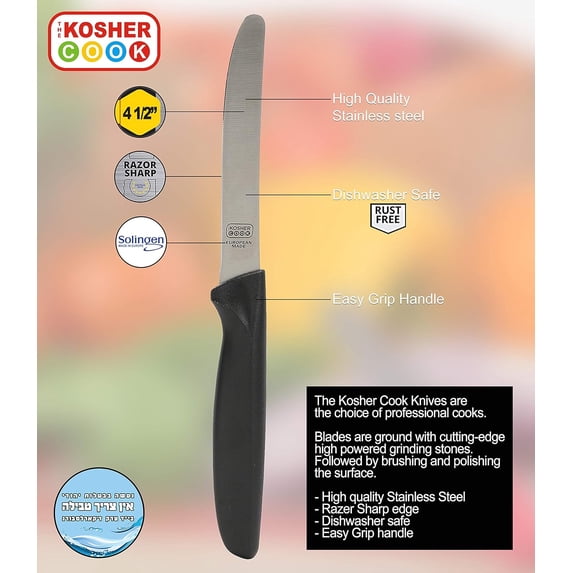 UYGDUY-Black Kitchen Knife \u2013 4.5\u201d Steak and Vegetable Knife ...