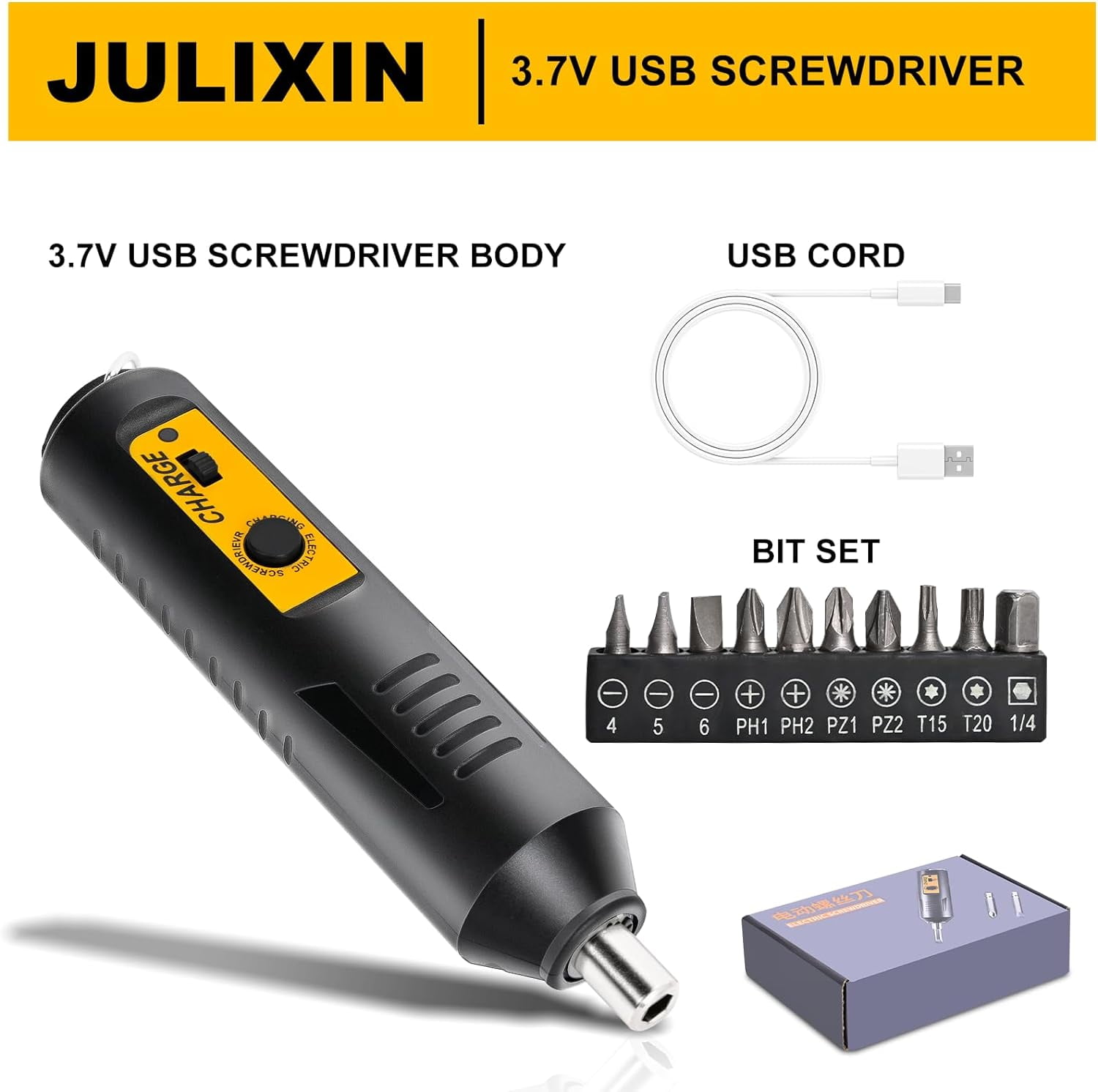 UYGDUY-Cordless Screwdriver Rechargeable – Compact Battery Operated ...