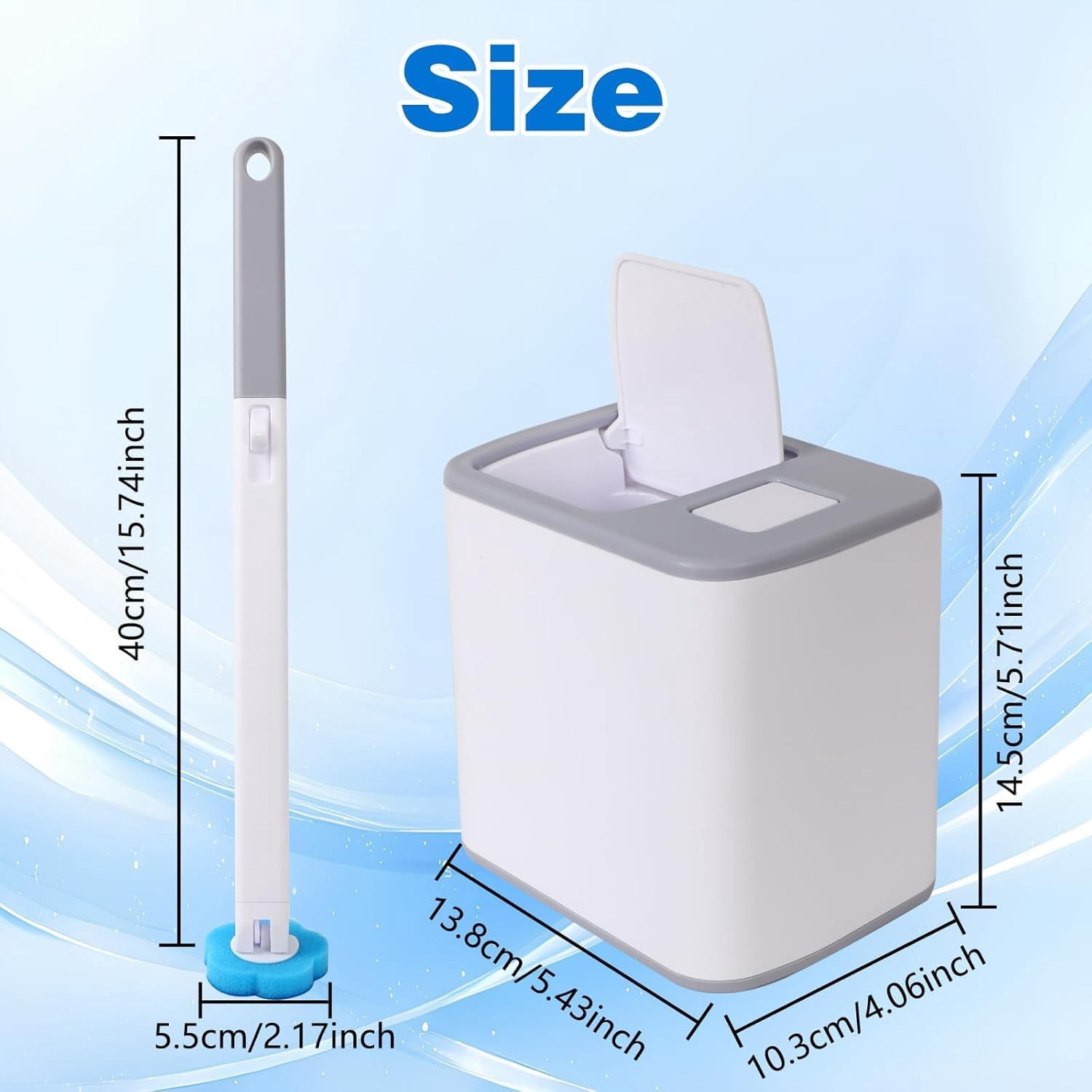 UYGDUY-Disposable Toilet Brush with 24 PCS Replaceable Heads, Deep ...