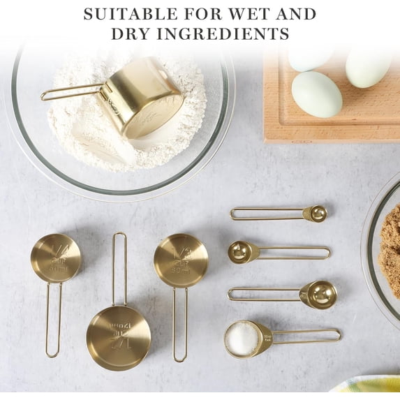 UYGDUY-Richburn 4-Piece Gold Stainless Steel Measuring Cup Set ...
