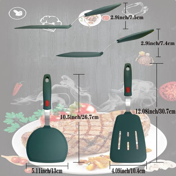 UYGDUY-Silicone Spatula Set of 2 for Nonstick Cookware,Tenta Tenta ...