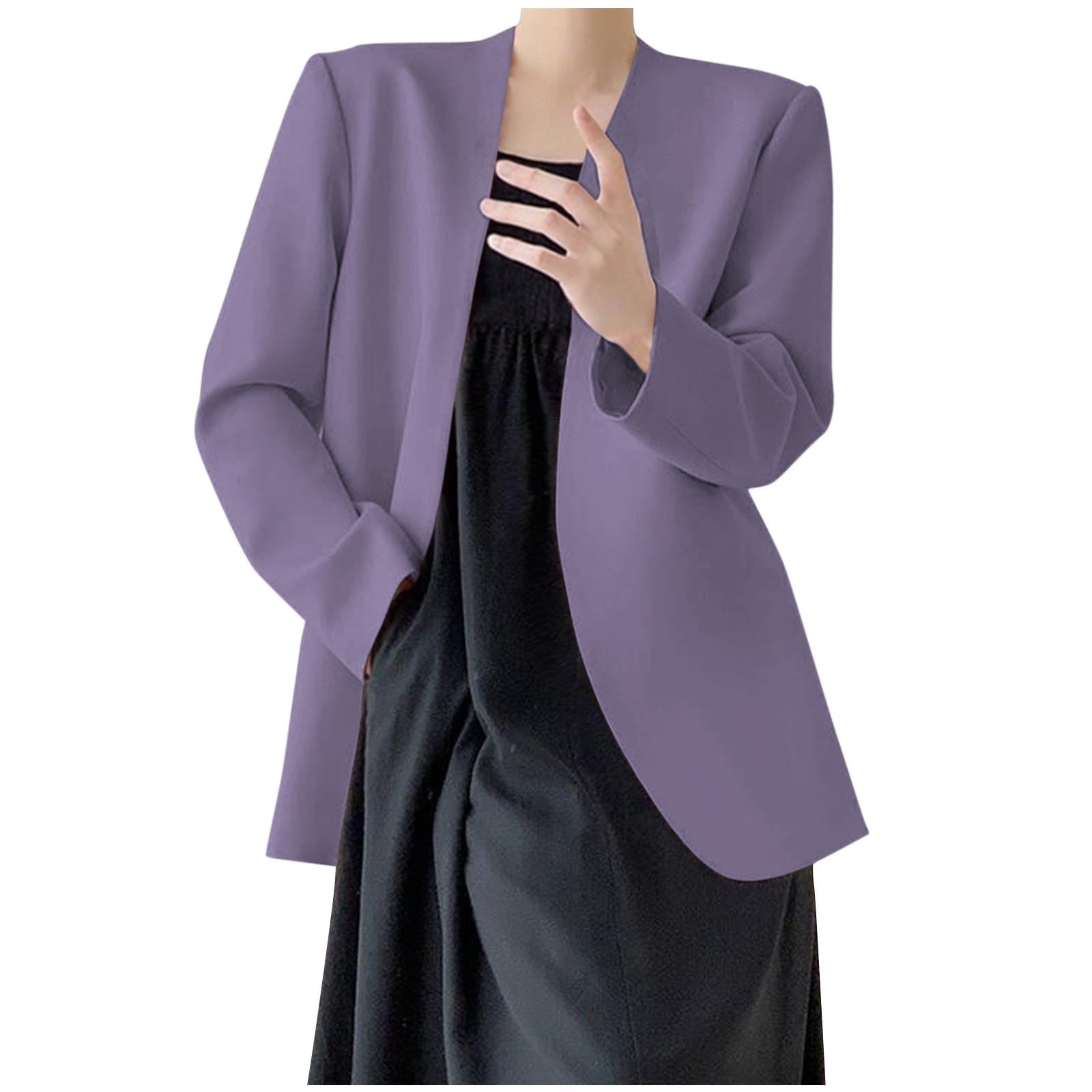 UYISJ Blazers for Women Long Sleeve Shawl Collar Open Front Business ...