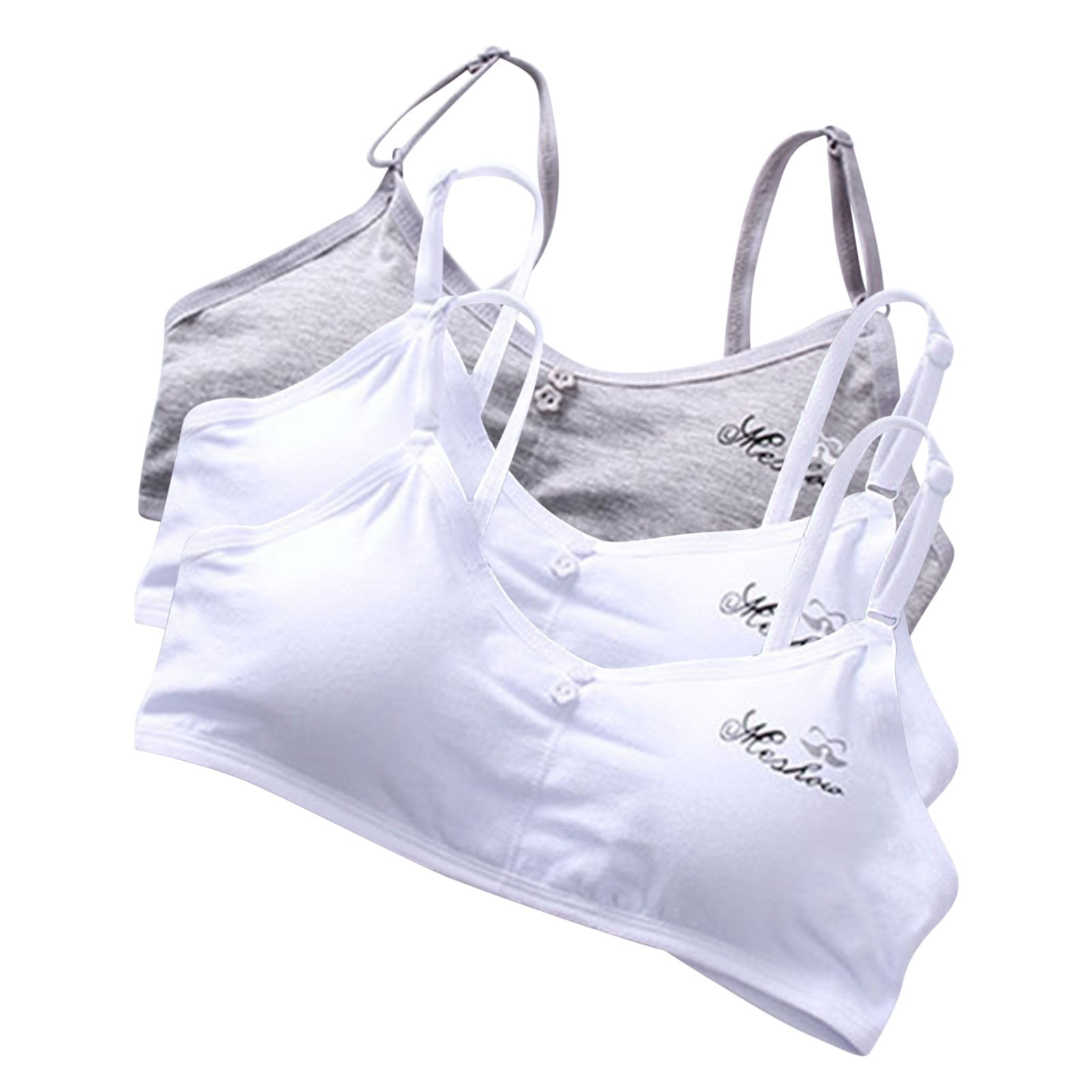 UYISJ Cotton Bras for Teen Girls 3 Packs Padded Training Bra Reversible ...