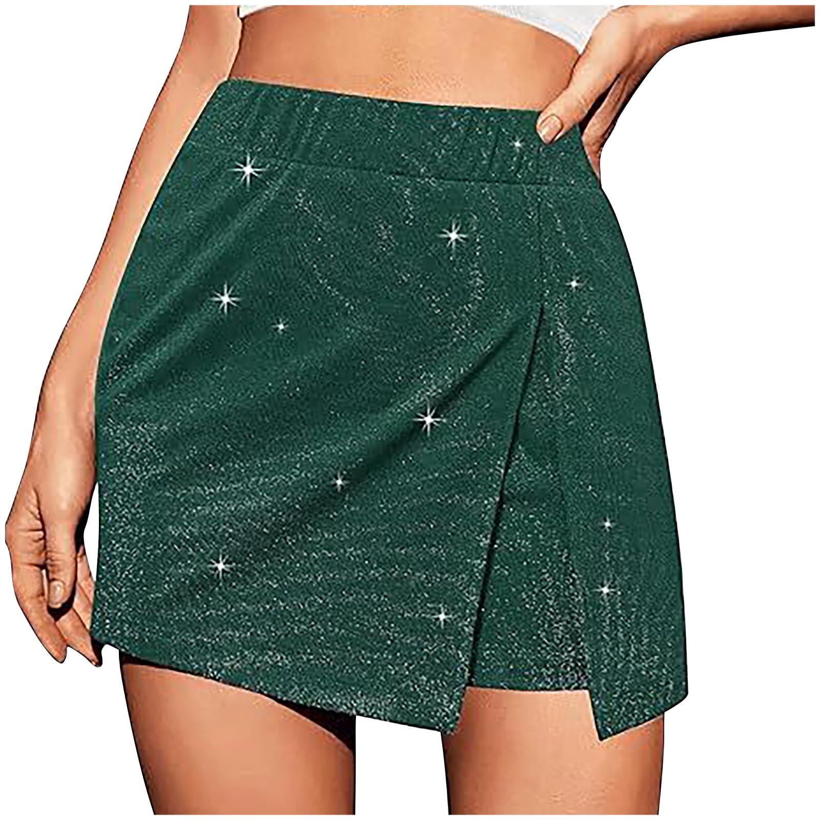 UYISJ Skorts for Women High Waisted Skirt with Shorts Side Slit Pull On ...