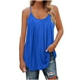 Uyisj Summer Tank Tops For Women Spaghetti Strap Pleated Flowy
