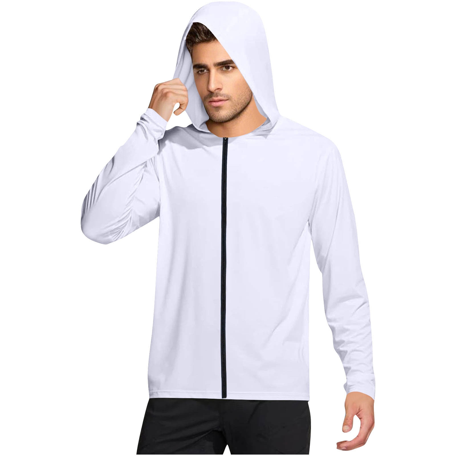UYISJ Sun Protection Hoodie Shirts for Men Long Sleeve UPF 50+ Rash ...