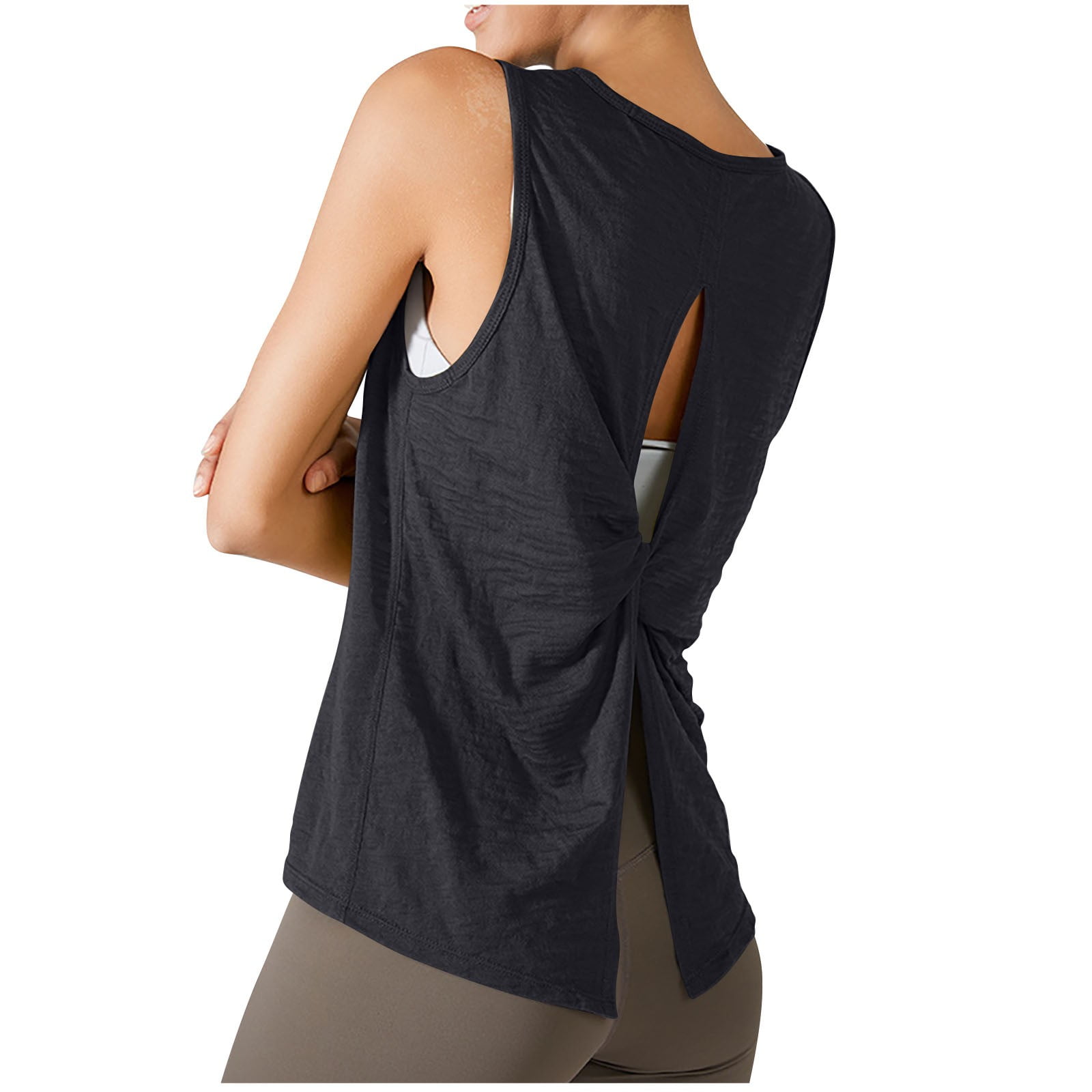 UYISJ Women's Backless Workout Tops Racerback Tank Tops Open Back ...
