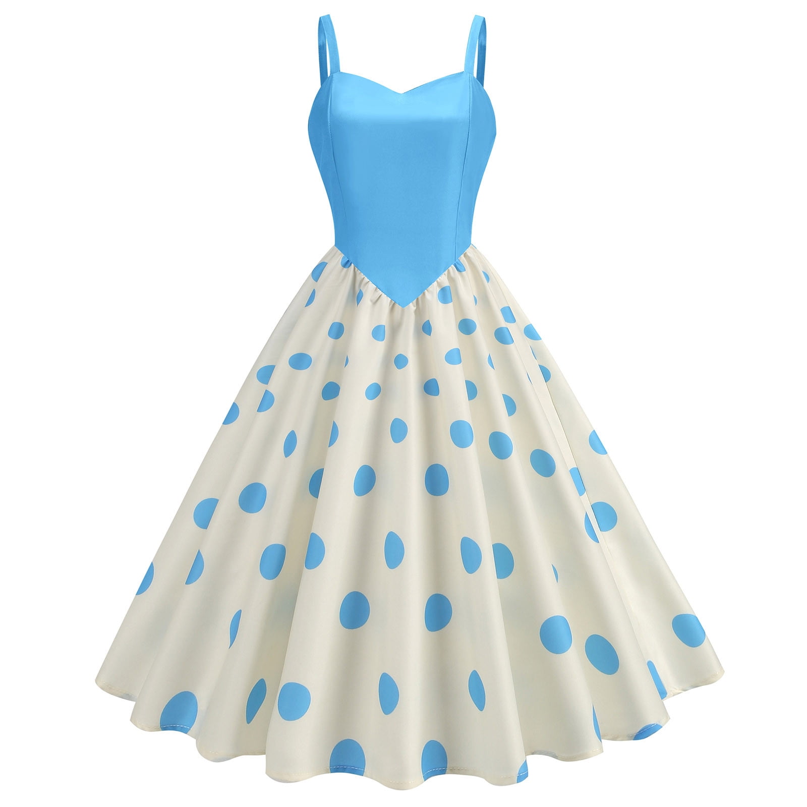 UYISJ Women's Vintage 1950s Dress Cap Sleeve Audrey Retro Rockabilly ...