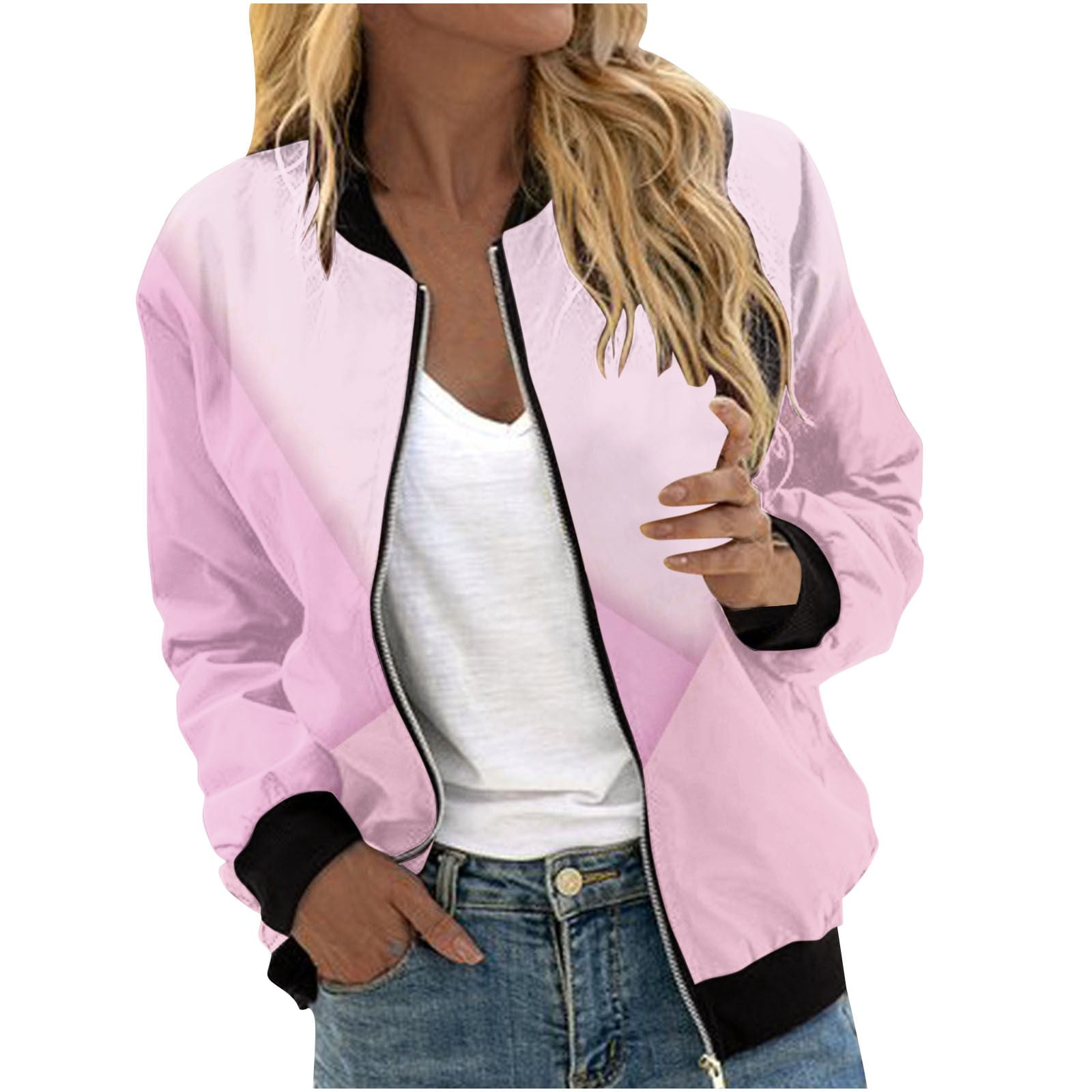 UYISJ Women's Zip Up Jackets Long Sleeve Lightweight Sweatshirts No ...