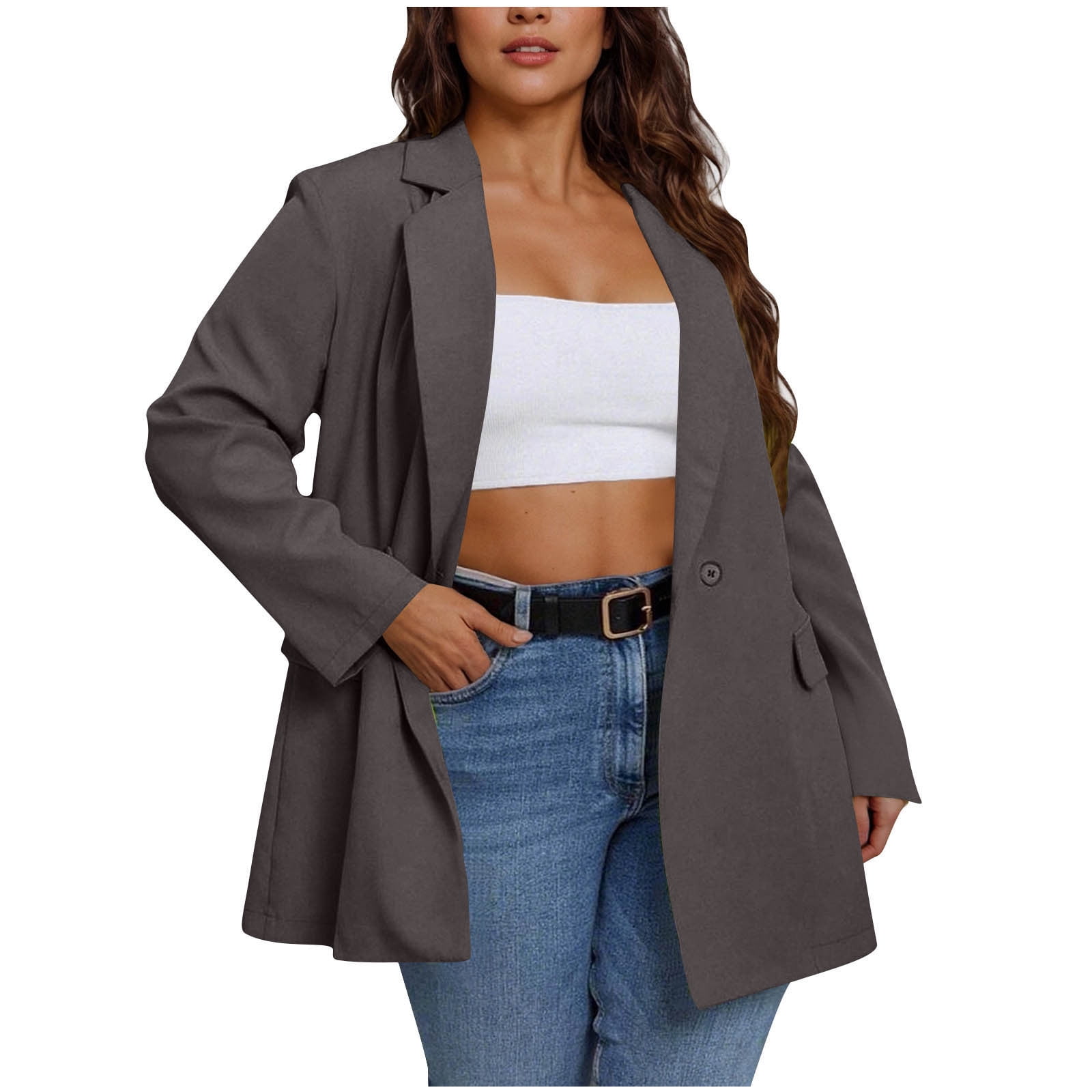 UYISJ Womens Business Casual Blazers Long Sleeve Button Down Work Suit ...