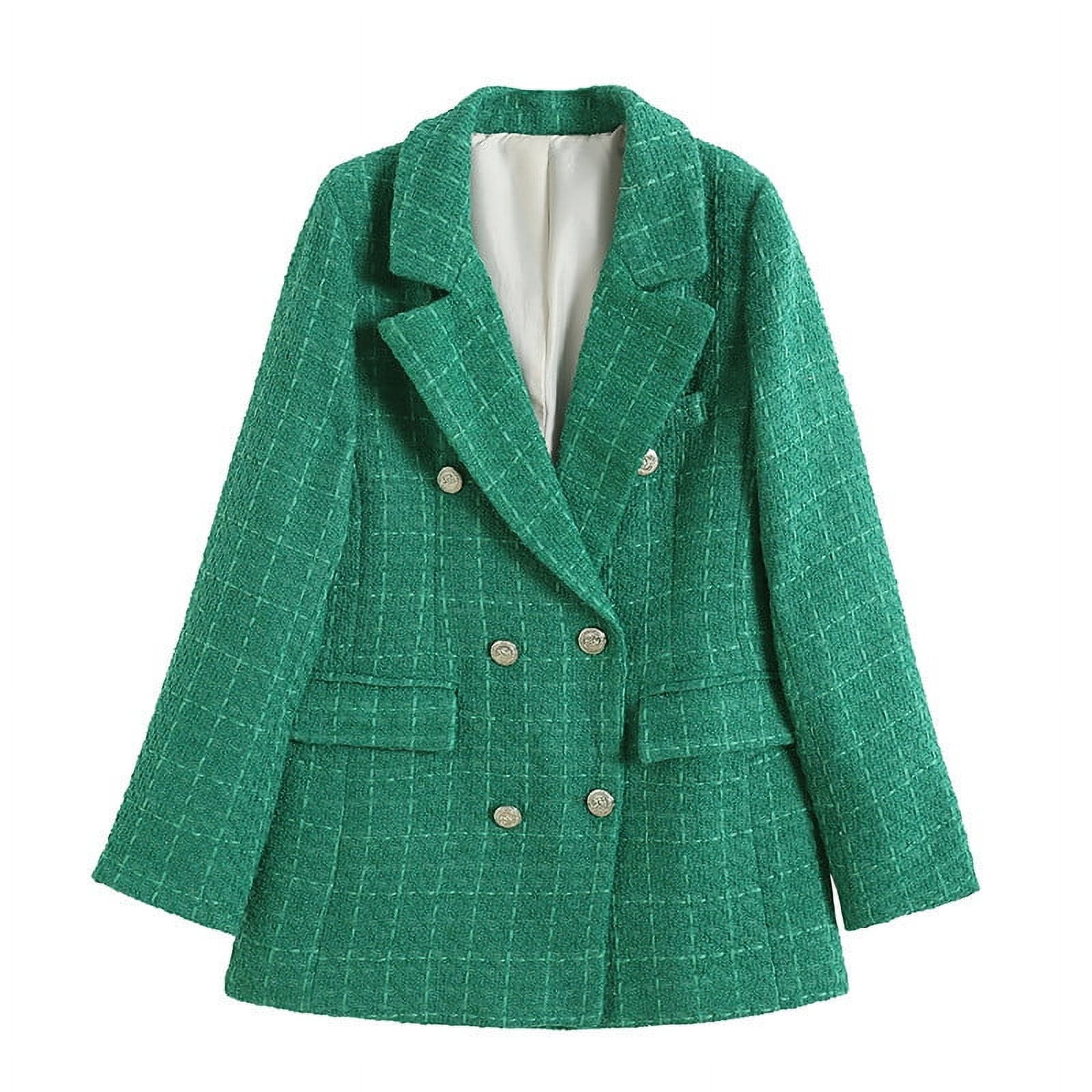 UYISJ Womens Double Breasted Blazers Notch Lapel Business Coats Casual ...