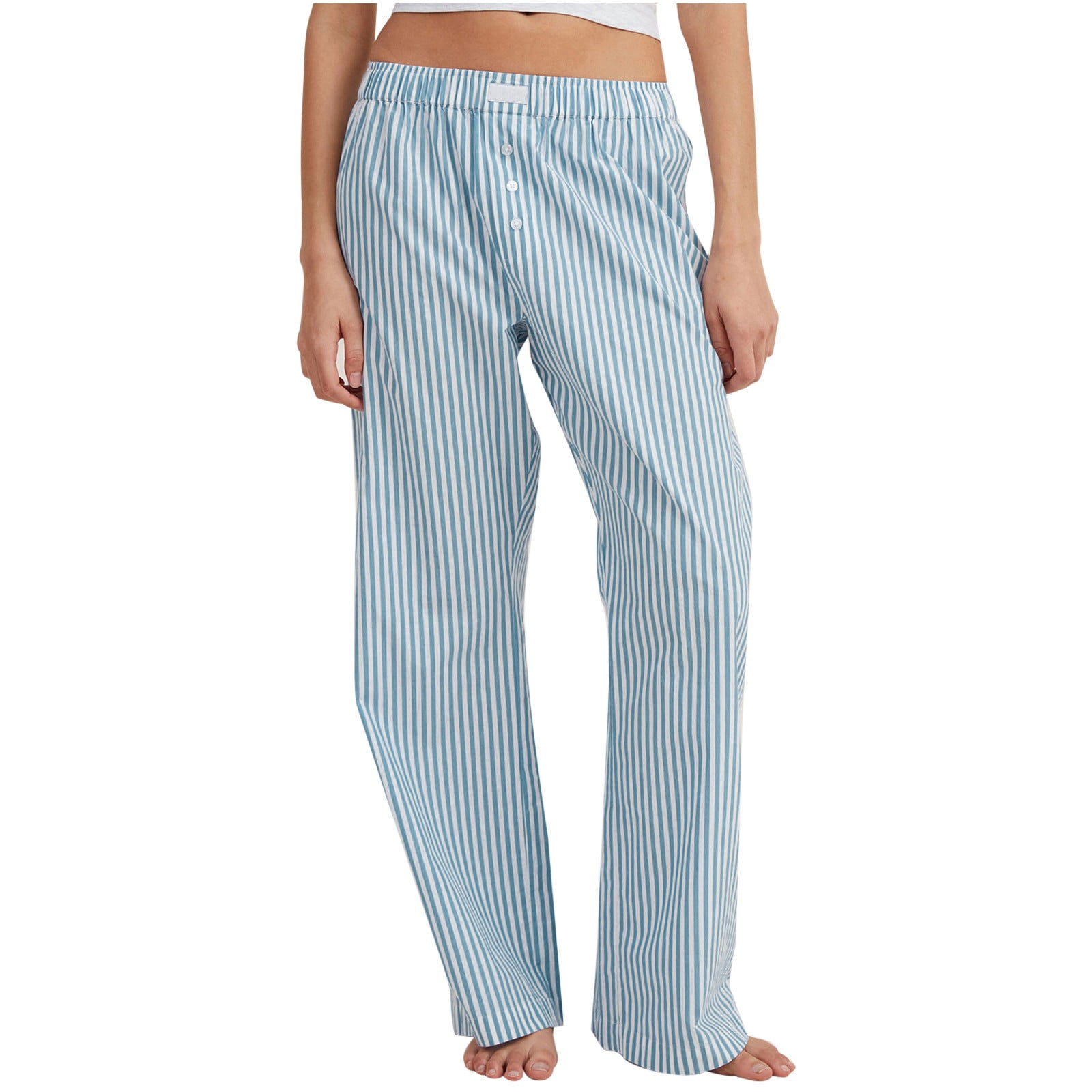 UYISJ Womens Y2k Striped Pants Wide Leg Stripes Print Lounge Pants High ...