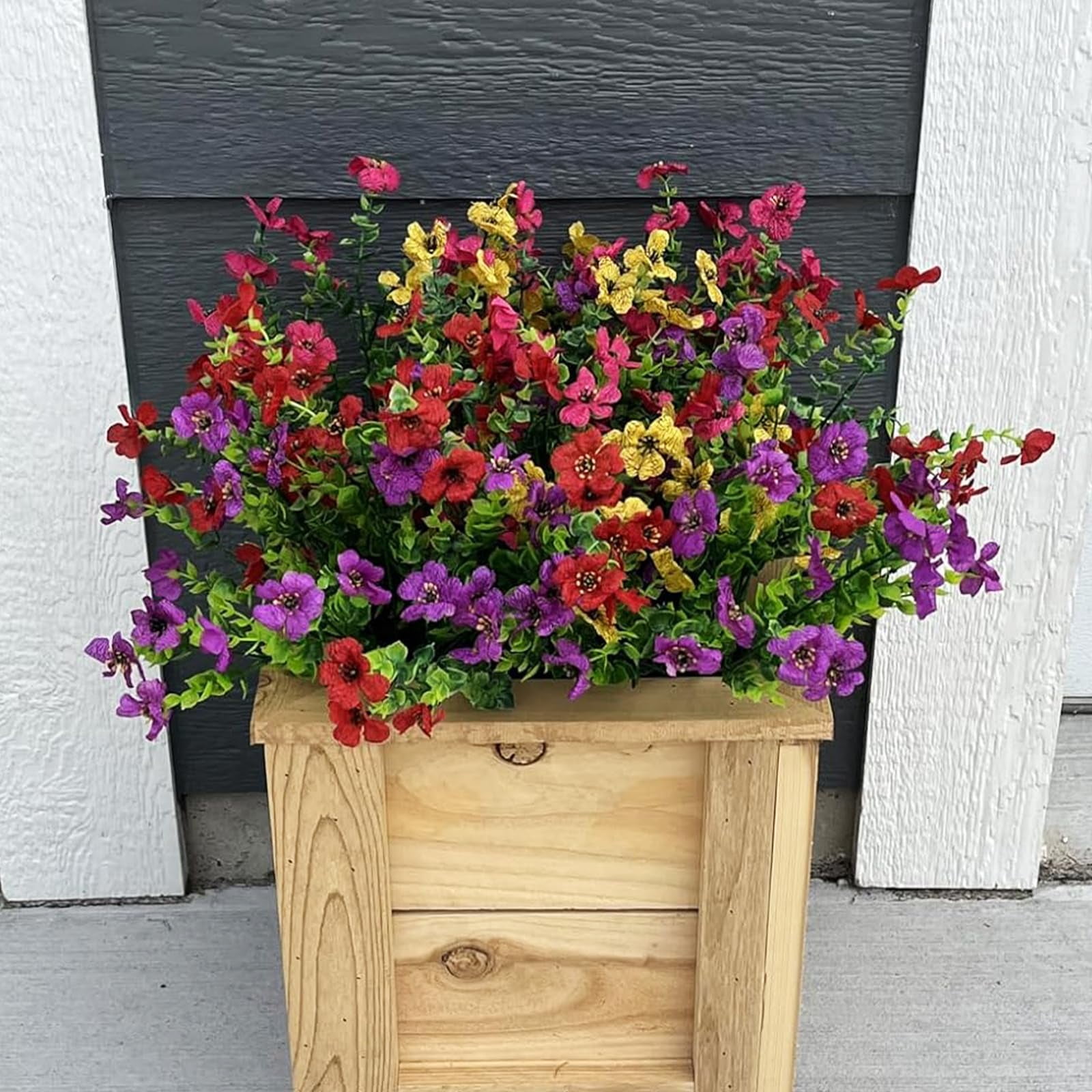 UYRR Lifelike Artificial Violet Bouquet - 12 Stems Fake Flowers for ...